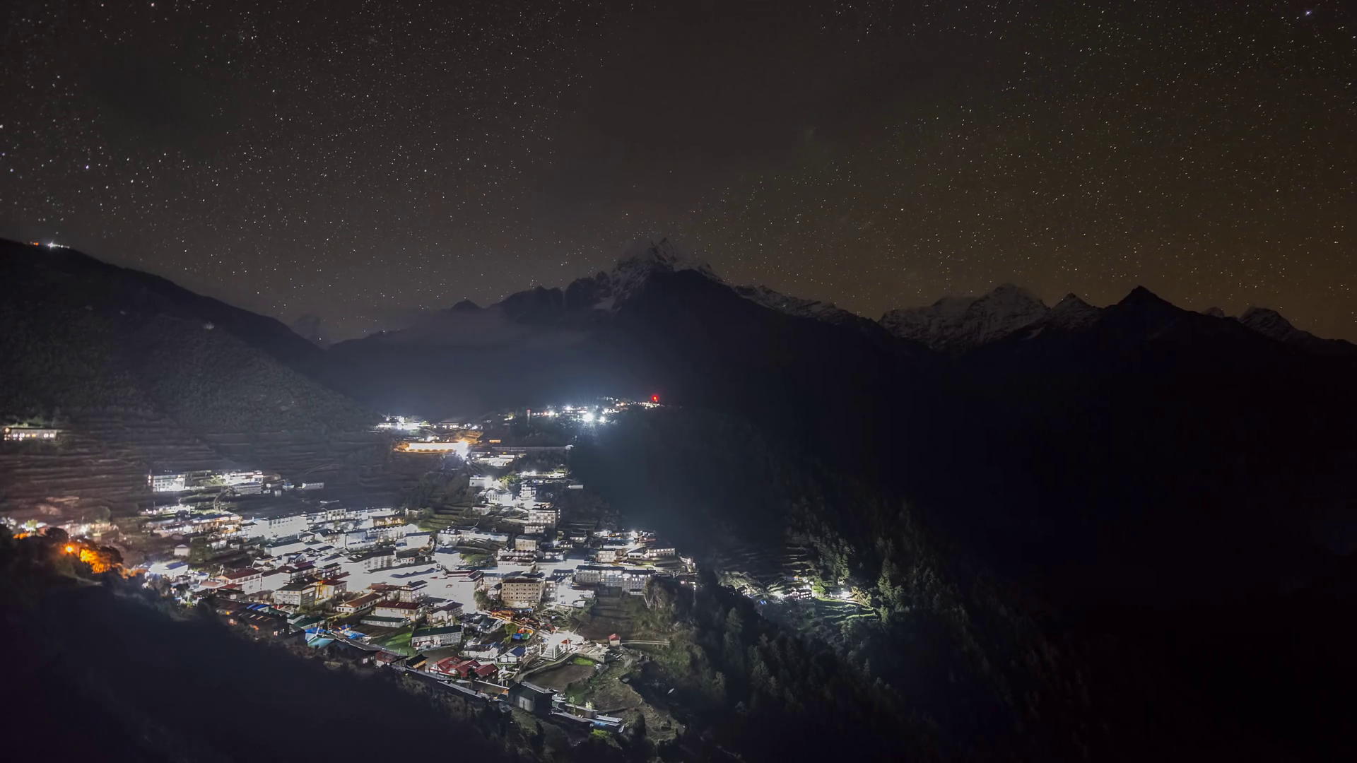 Night Namche Bazaar With Stars Stock Footage SBV-337987786 - Storyblocks