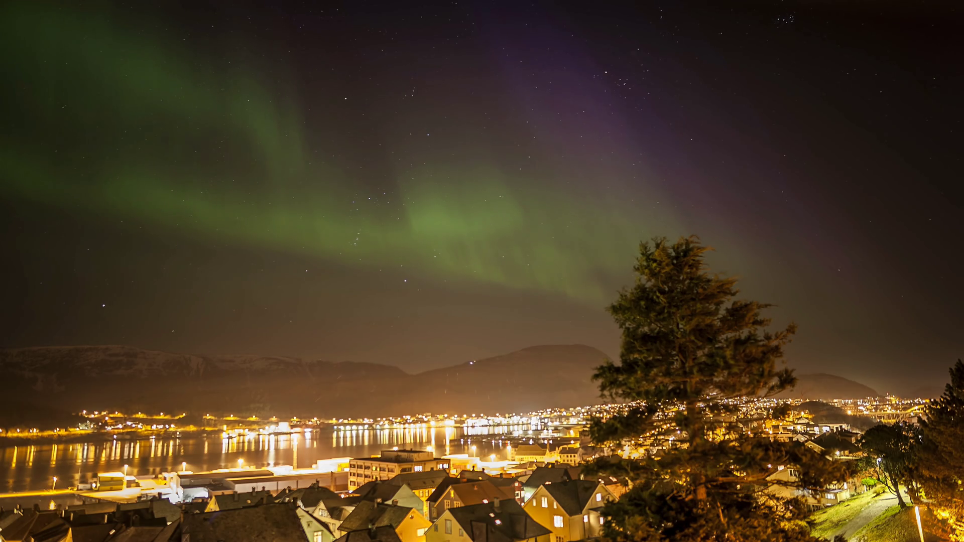 Northern Lights Over City Stock Footage SBV-330864836 - Storyblocks