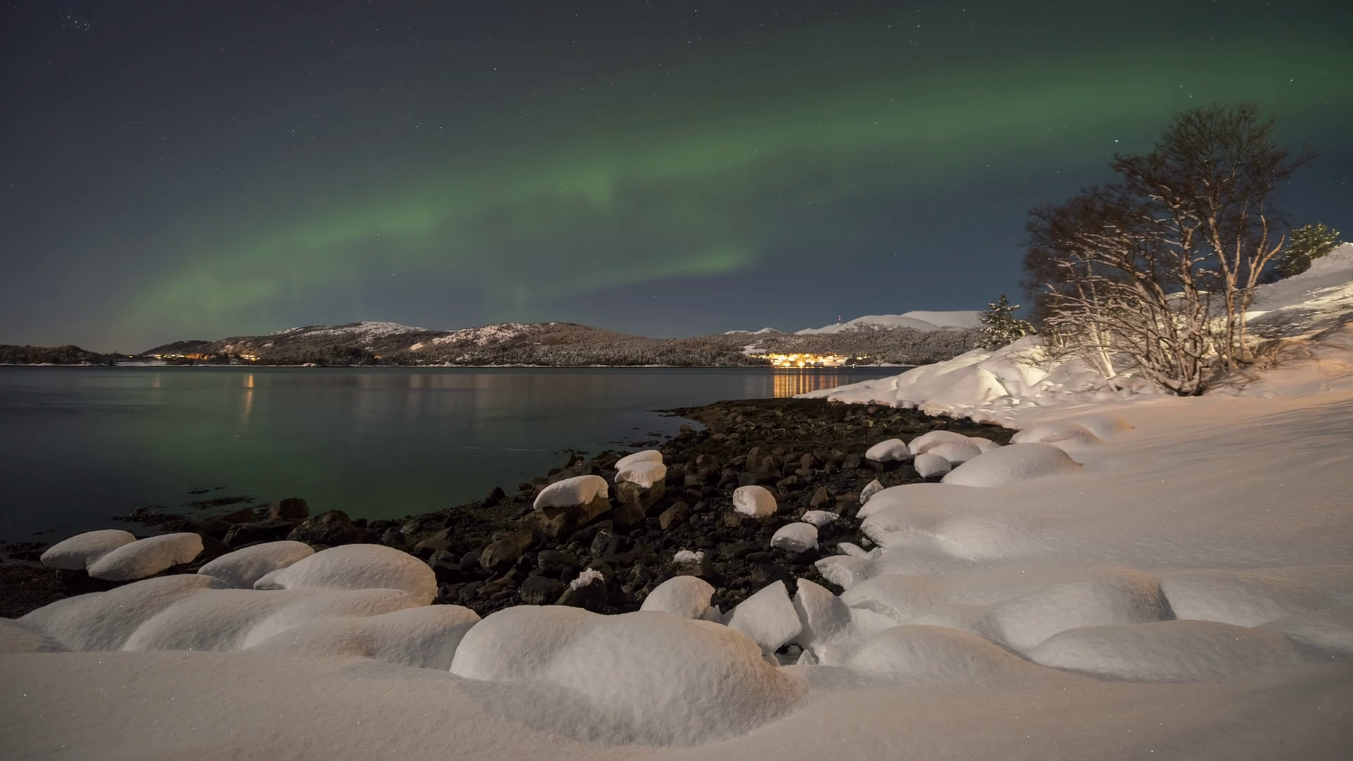 Northern Lights With Snow Stock Footage SBV-330876730 - Storyblocks