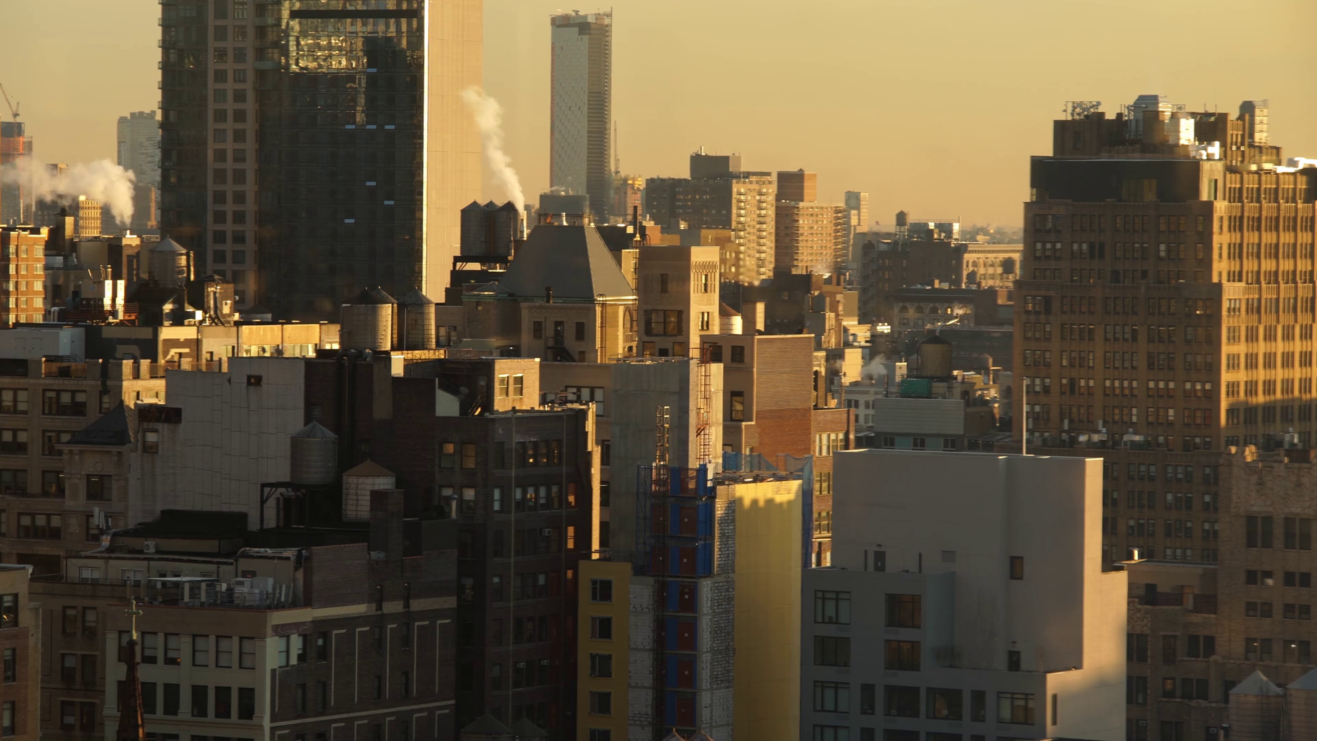 Manhattan Buildings Close Up Skyline Sunset Stock Footage SBV-353214338 ...