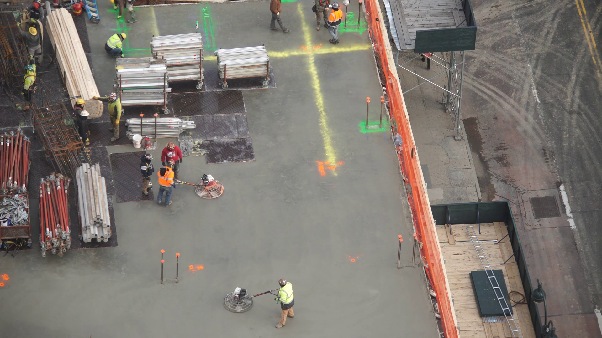 Roof Top Construction Workers Over Street Stock Footage SBV-353228127 ...