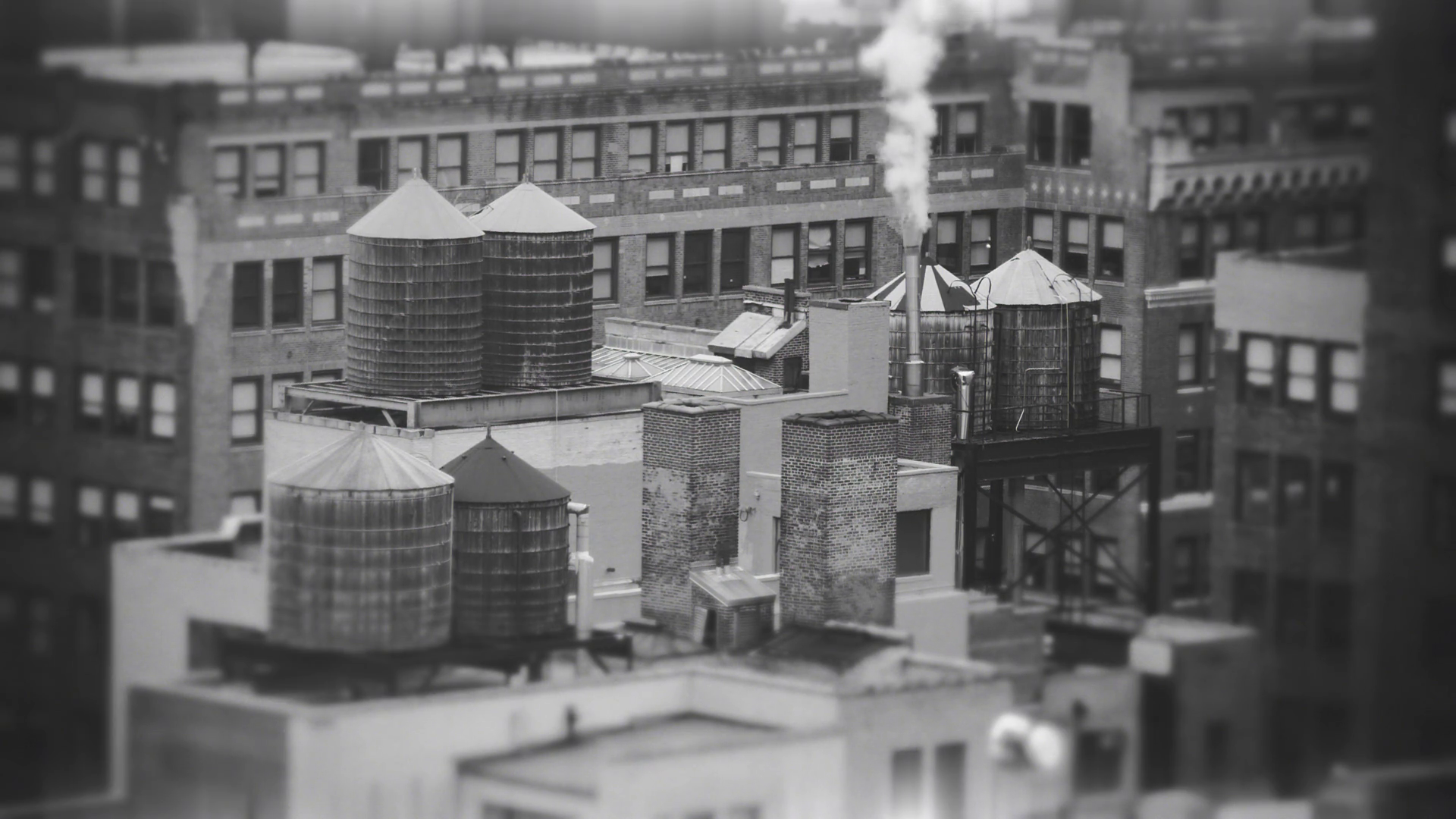 Nyc Manhattan Roof Wooden Water Tanks Smoke Stock Footage SBV-353226377 ...
