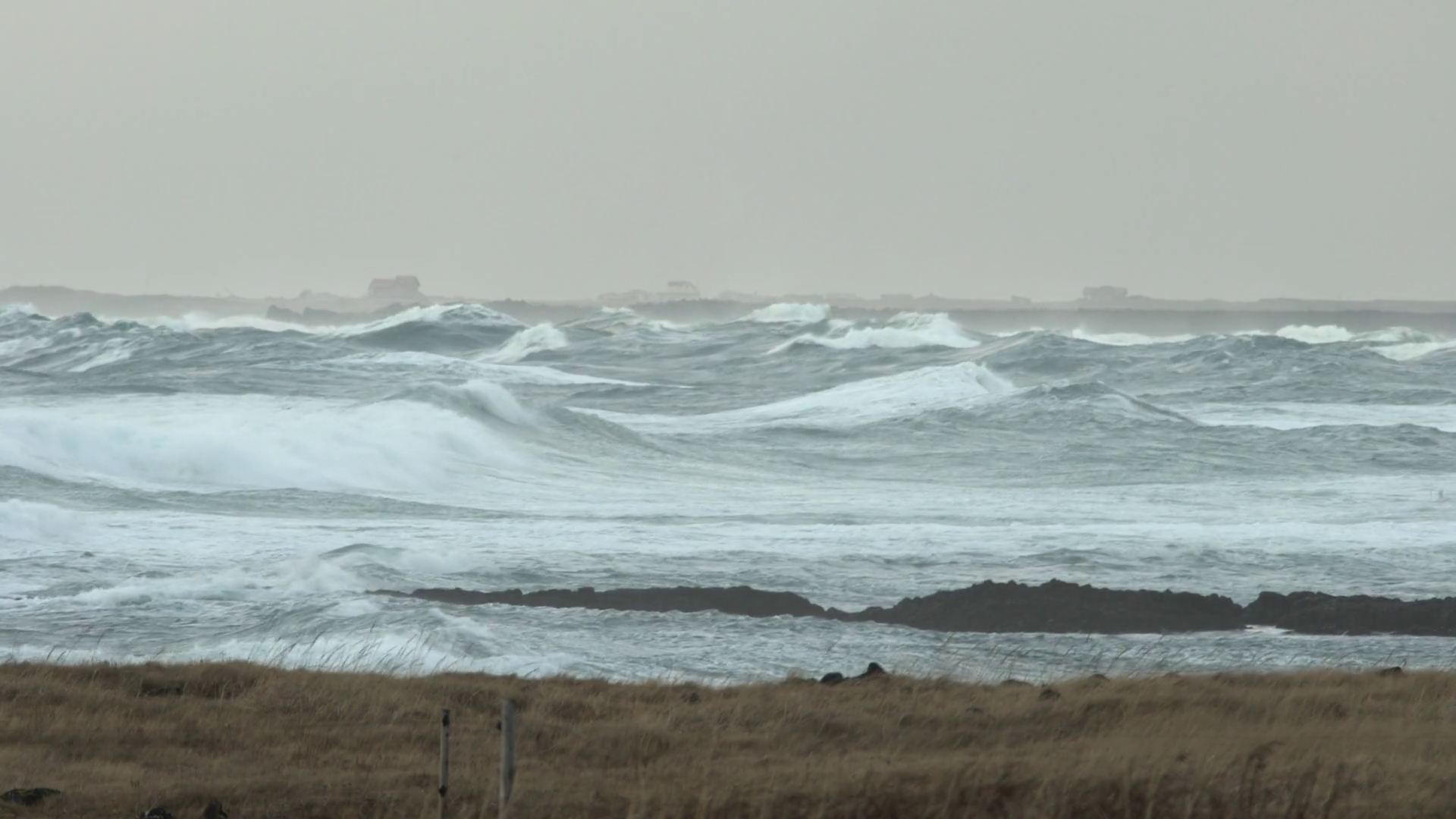 Powerful Stom Surge Waves Offshore Hafnir Stock Footage SBV-348366705 ...