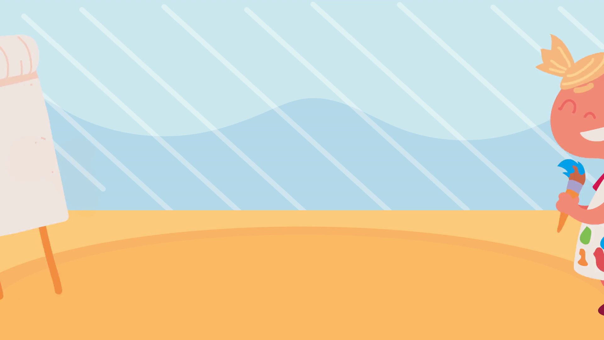 Little Student Girl With Paintbrush Animation Stock Motion Graphics SBV ...