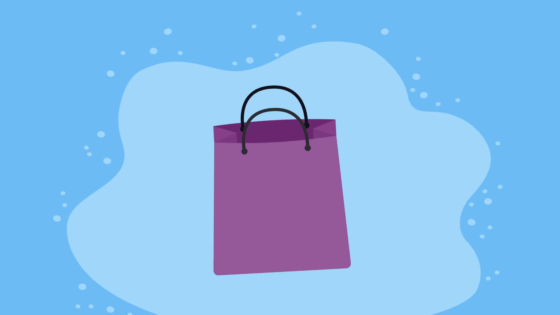 purple shopping bag with heart icon - commercial animation Motion ...