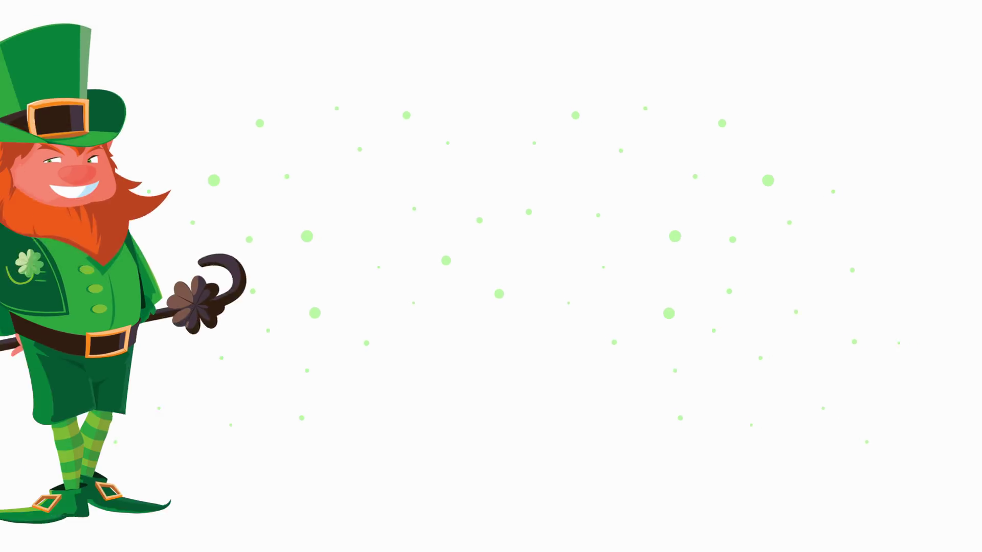 happy saint patricks day animation with leprechaun character lifting ...