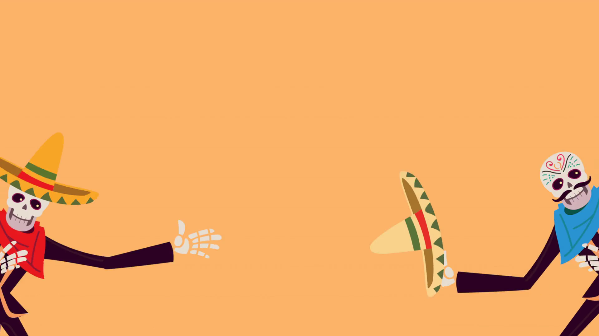 Dia De Los Muertos Animation With Skeletons Stock Footage SBV-347145816 ...