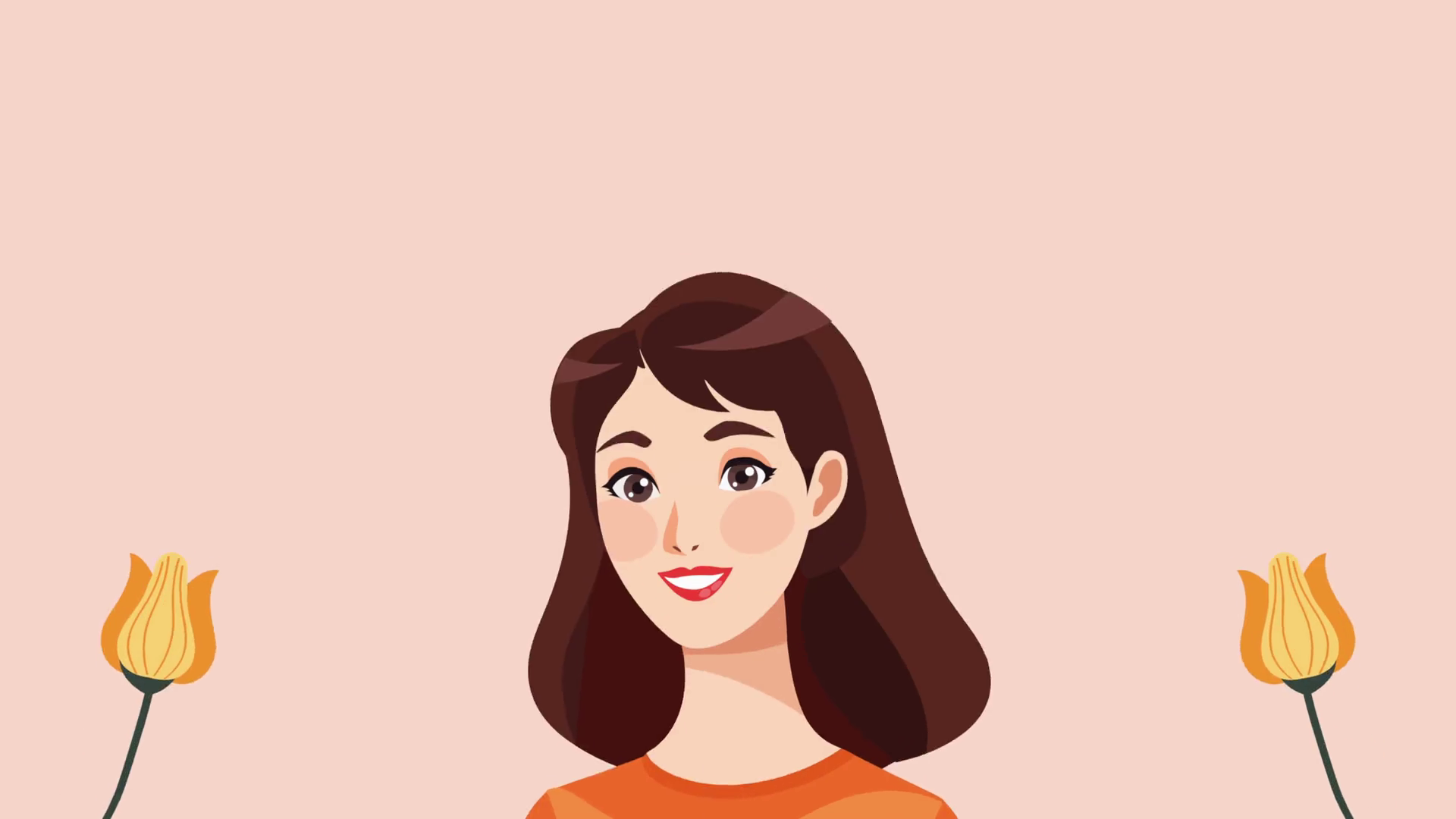 Joyful Woman With Animated Flowers Stock Footage SBV-347576848 ...