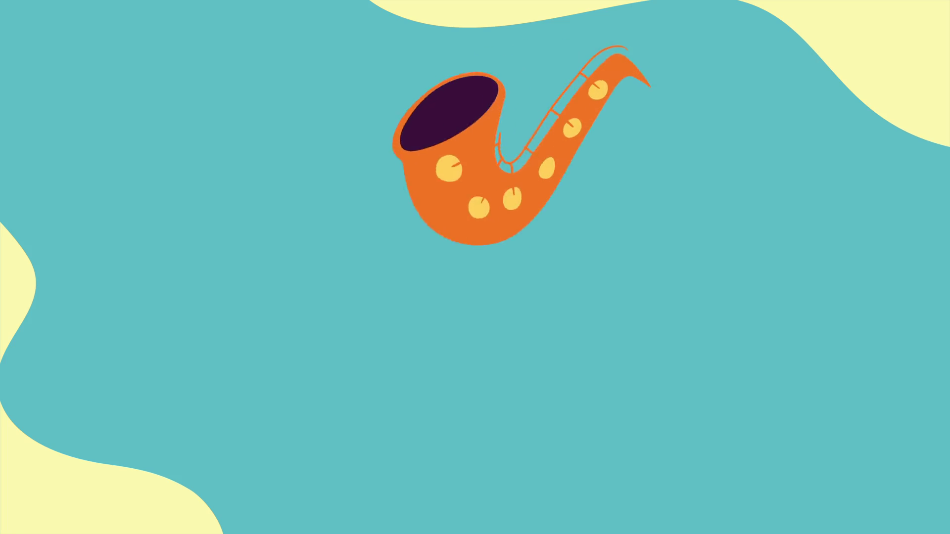 music festival lettering with saxophone animation Motion Background 00: ...