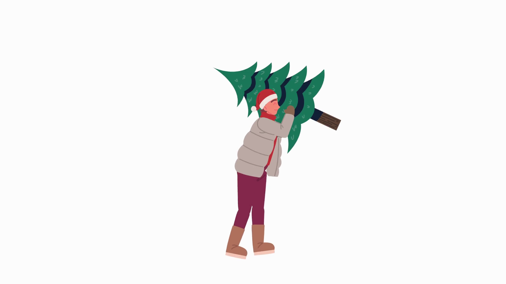 Man Lifting Christmas Tree Character Stock Motion Graphics SBV ...