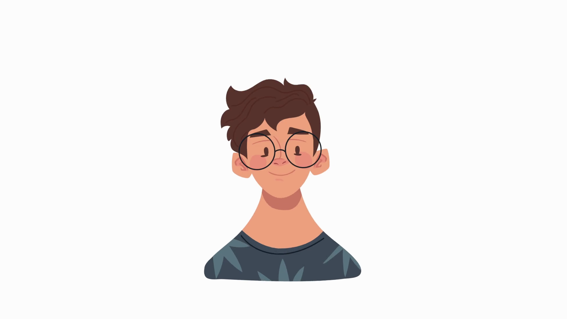 Young Man Wearing Eyeglasses Character Stock Motion Graphics SBV ...