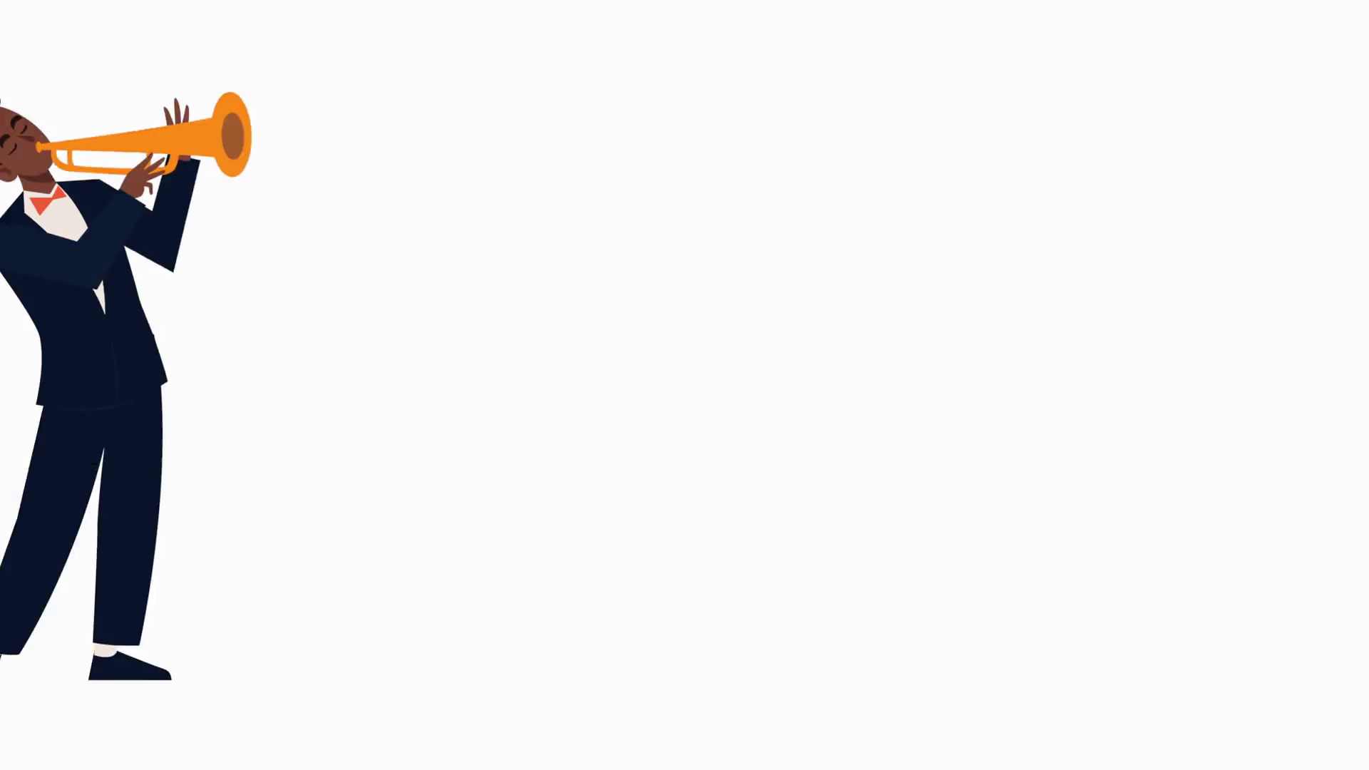 Afro Male Artist Playing Trumpet Animation Stock Footage SBV-347494256 ...