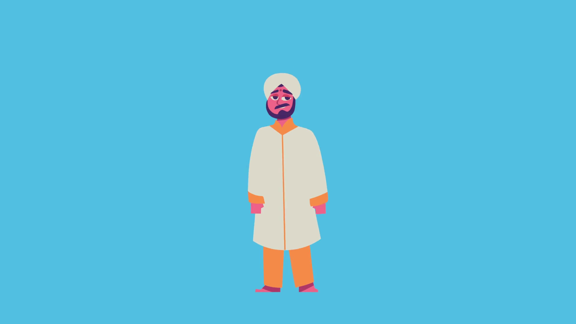 Man Indian Culture Character Animation Stock Motion Graphics SBV ...