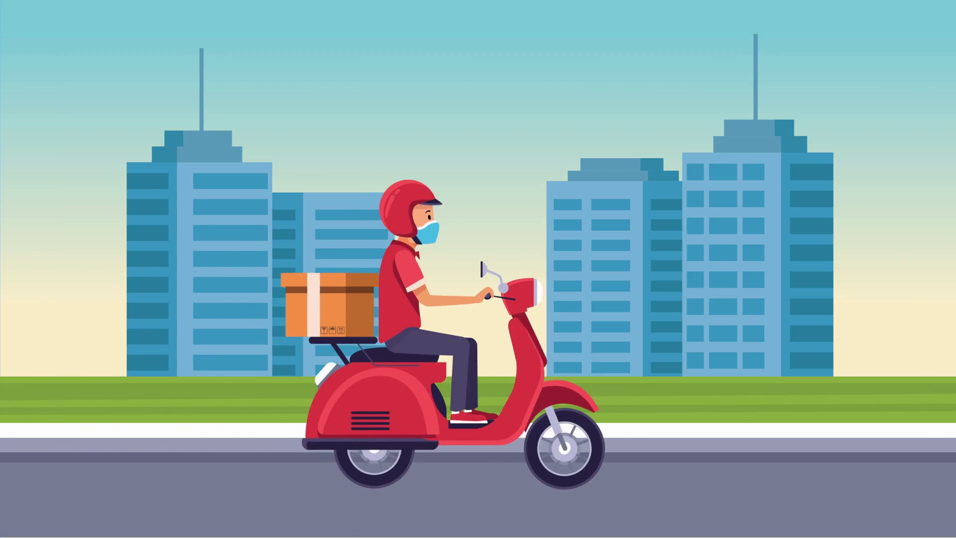 Delivery Service In Motorcycle Animation 4k Stock Motion Graphics SBV ...