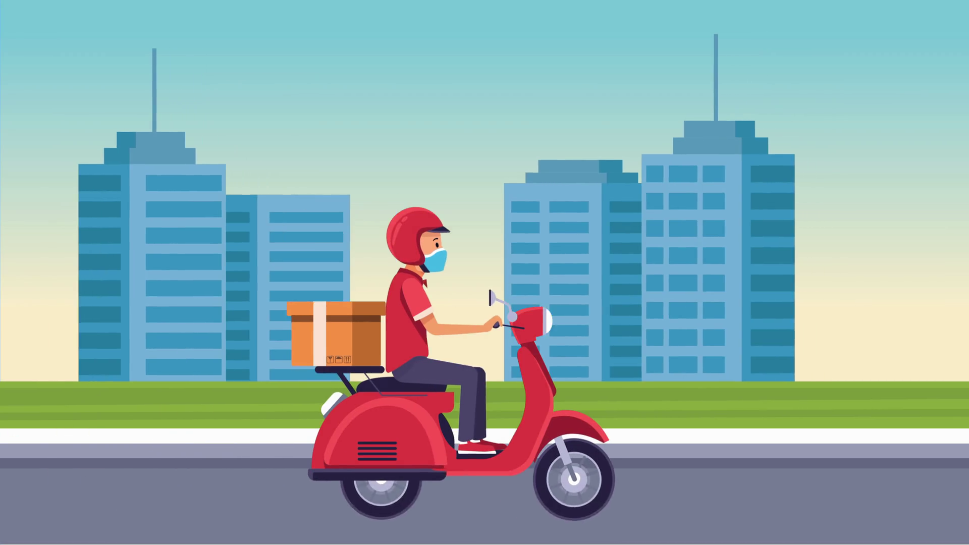 Delivery Service In Motorcycle Animation 4k Stock Motion Graphics SBV ...