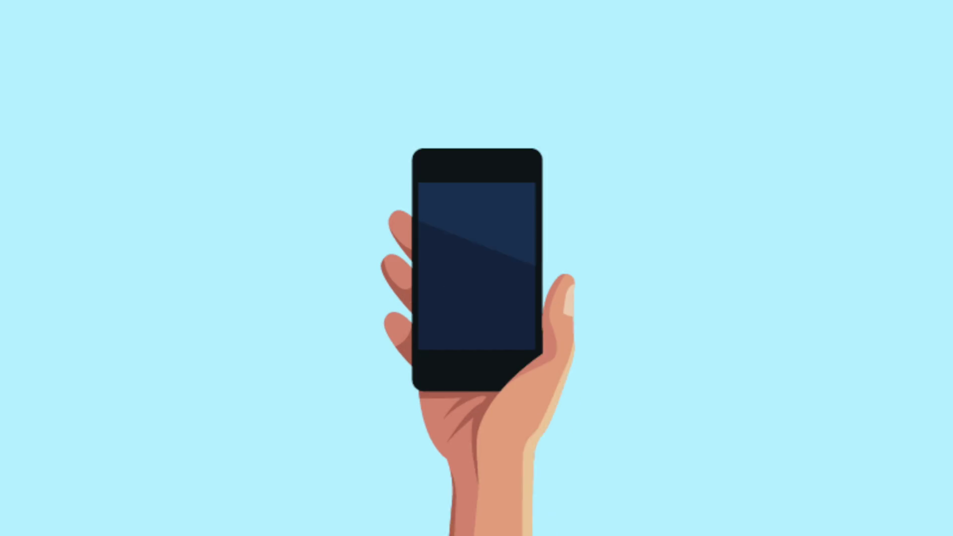 hands using smartphone with menu applications animation illustration ...