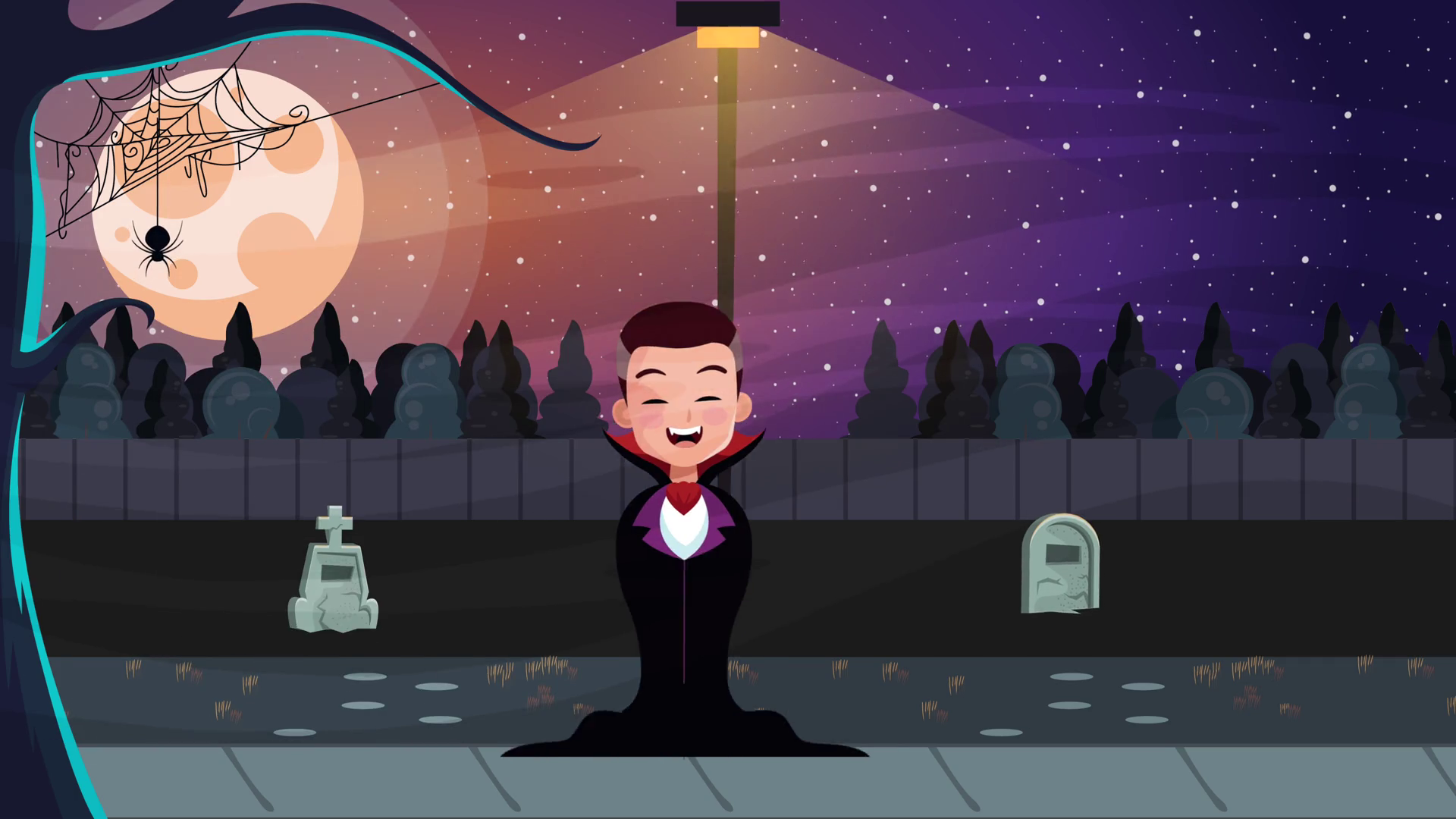 Happy Halloween Animated Scene With Count Stock Footage SBV-338655214 ...