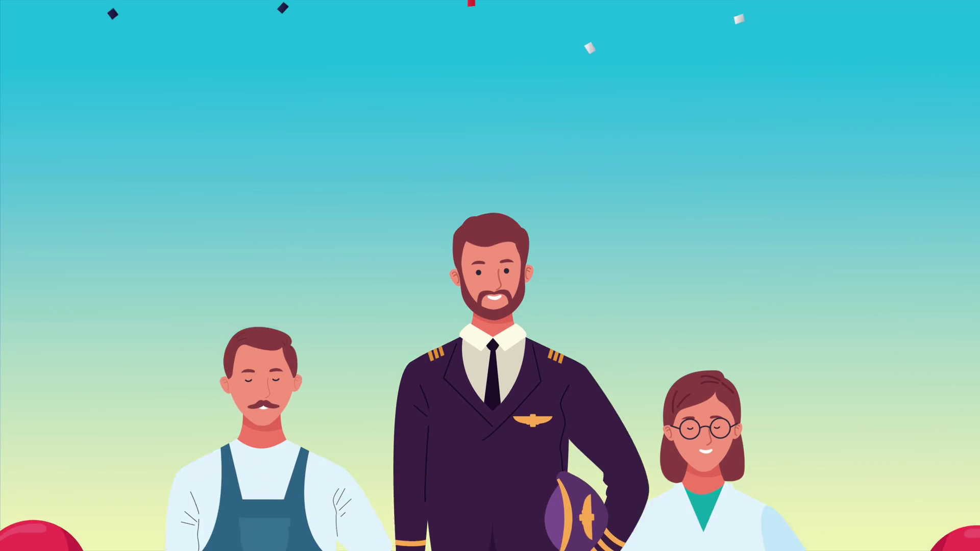 Happy Labor Day Celebration With Workers Stock Footage SBV-338655014 ...