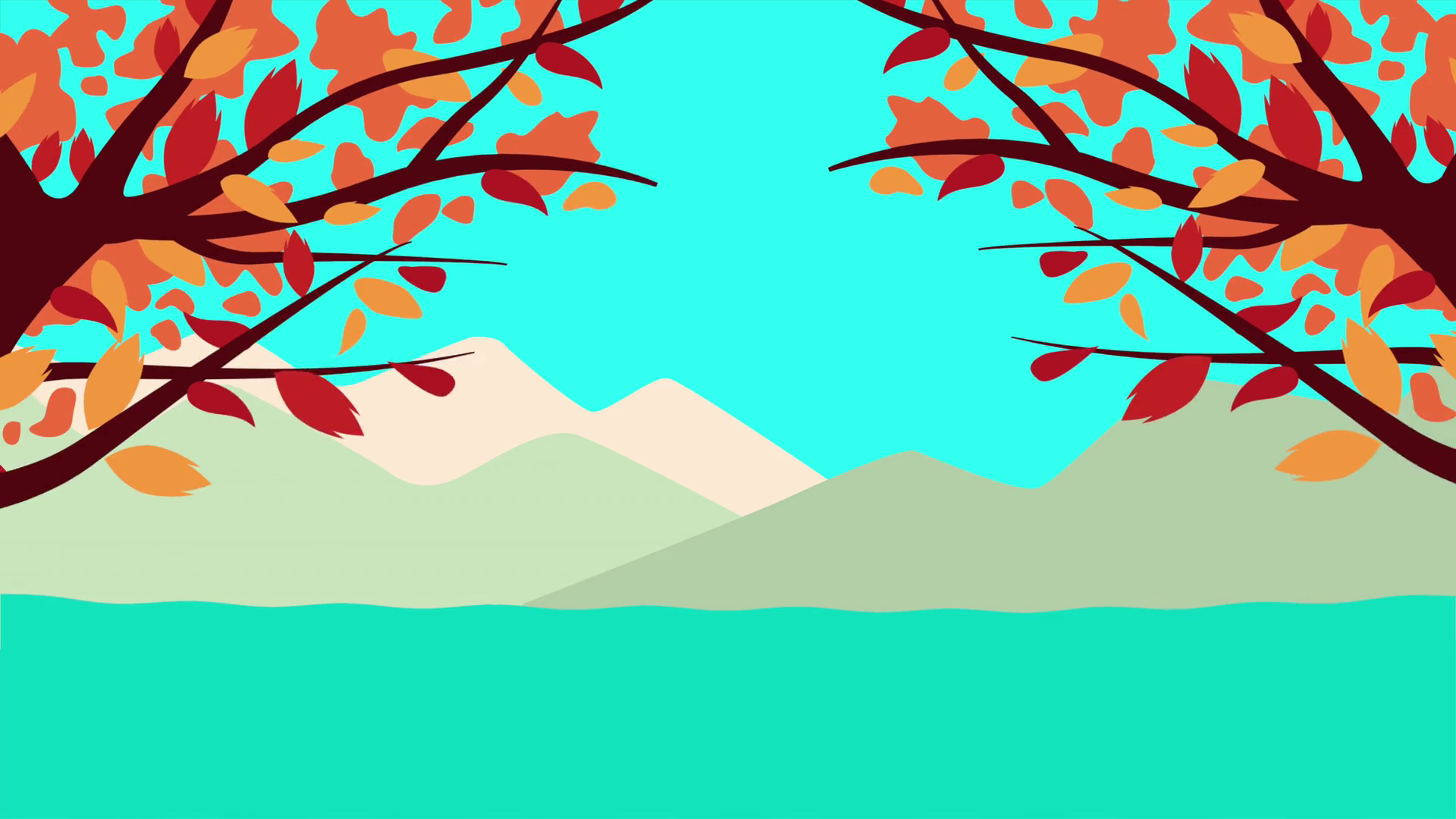 hello autumn animation with tree branch and leafs landscape scene ,4k ...