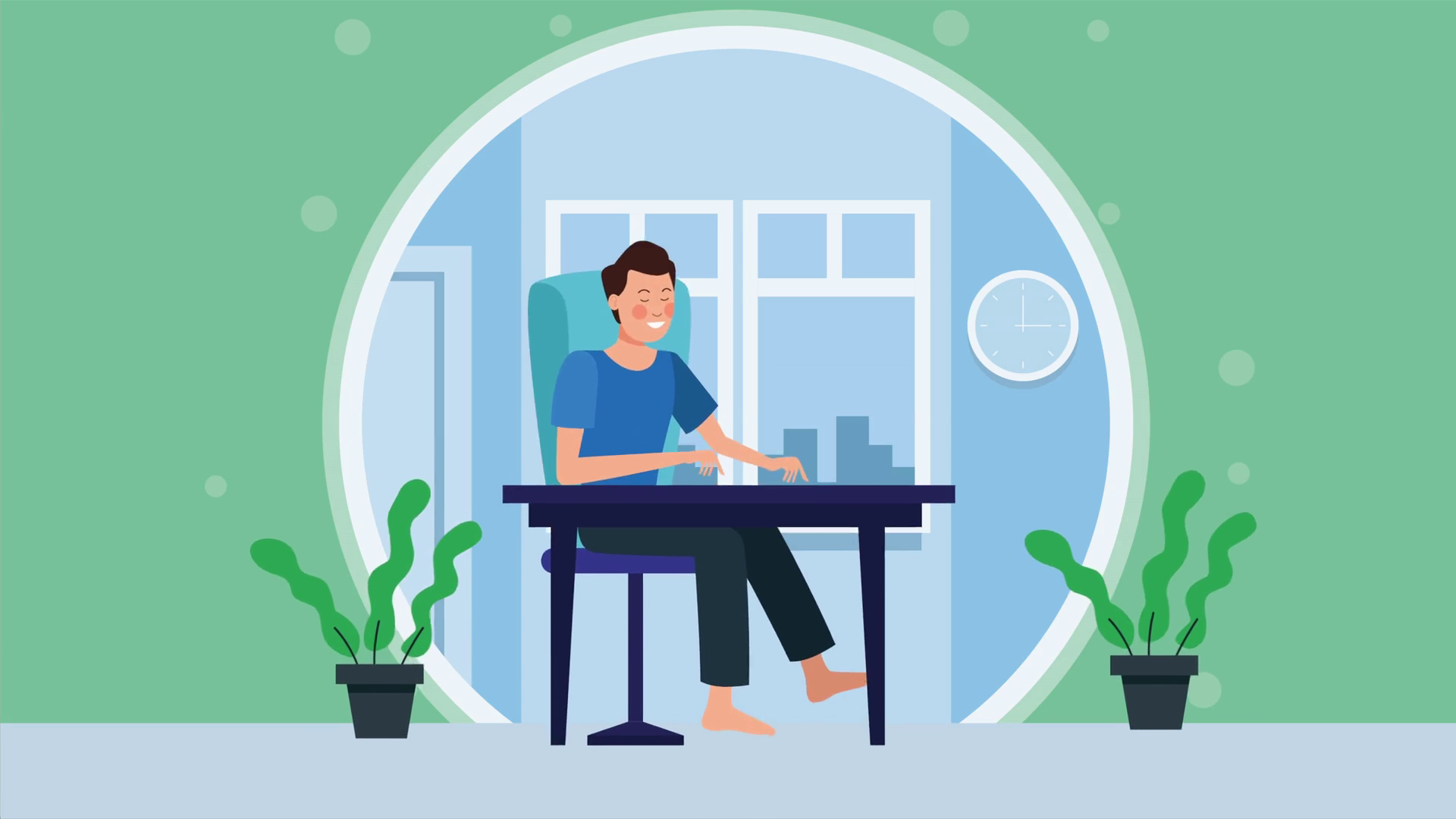 Man Working In Desktop Connected Online Stock Footage SBV-338539742 ...