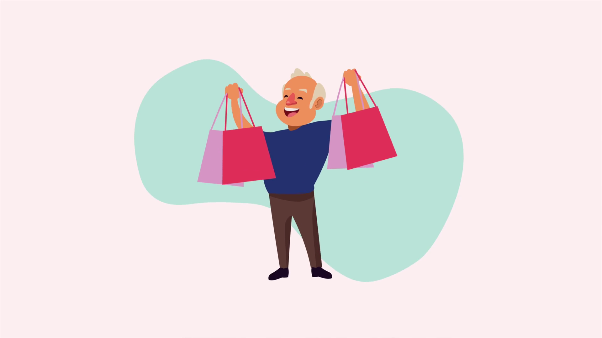 Old Man With Shopping Bags Animation Stock Footage SBV-338703911 ...