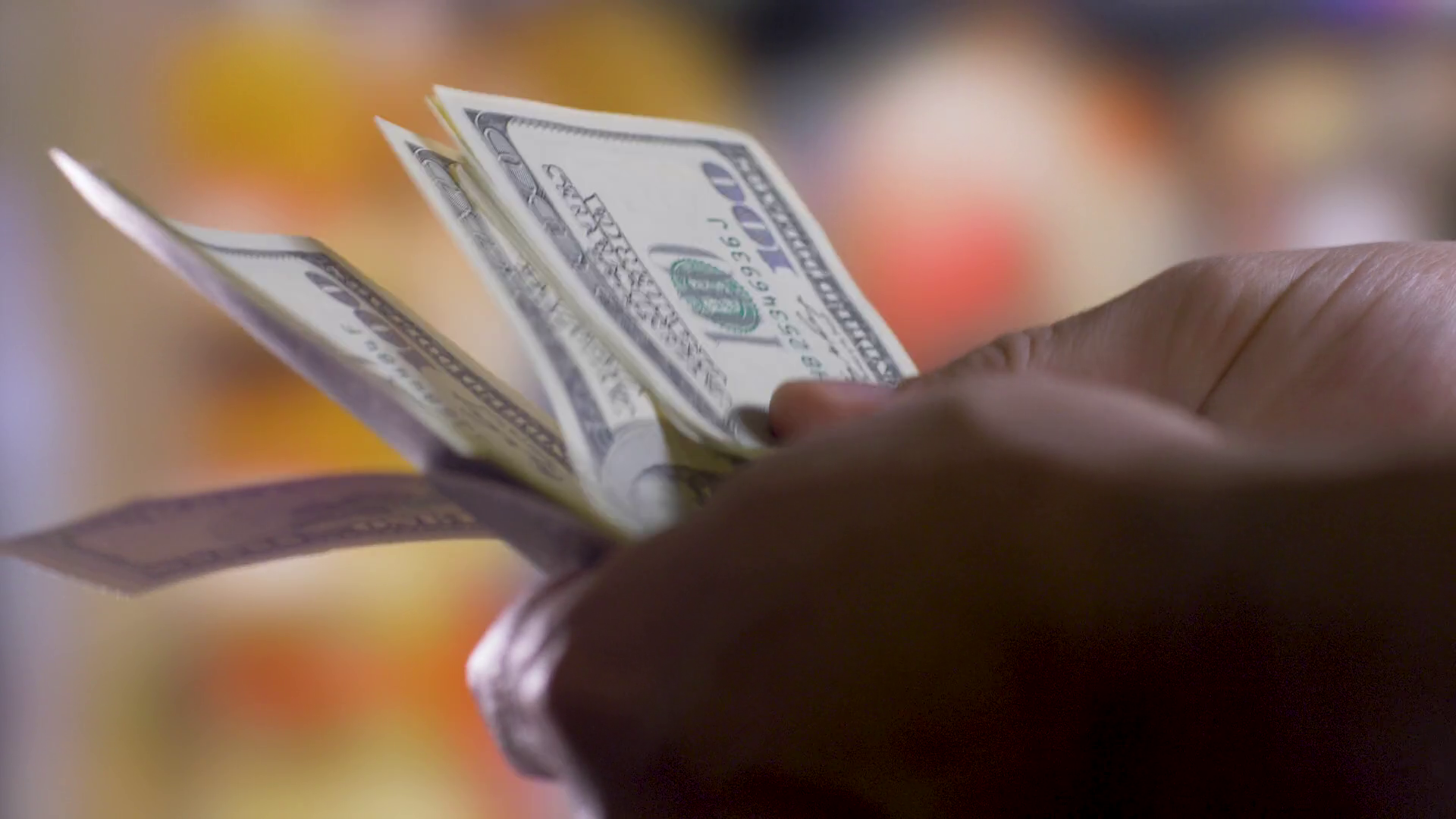 Us Money Counted In Hands Of Peron Close-up Stock Footage SBV-352993662 ...