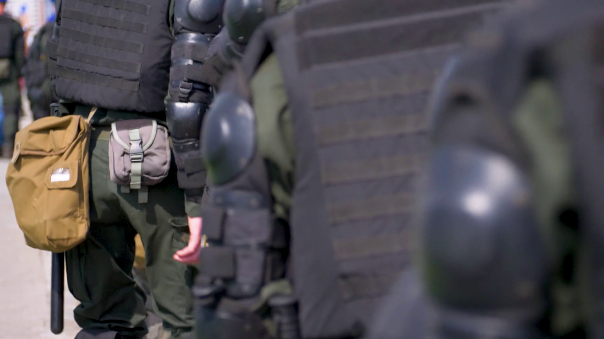 Riot Gear Pads Shield Uniforms Highlight Stock Footage SBV-353034112 ...