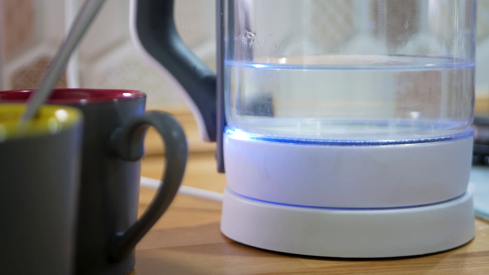 Switch On Kettle Boiling Water Gray Red Stock Footage SBV-346771878 ...