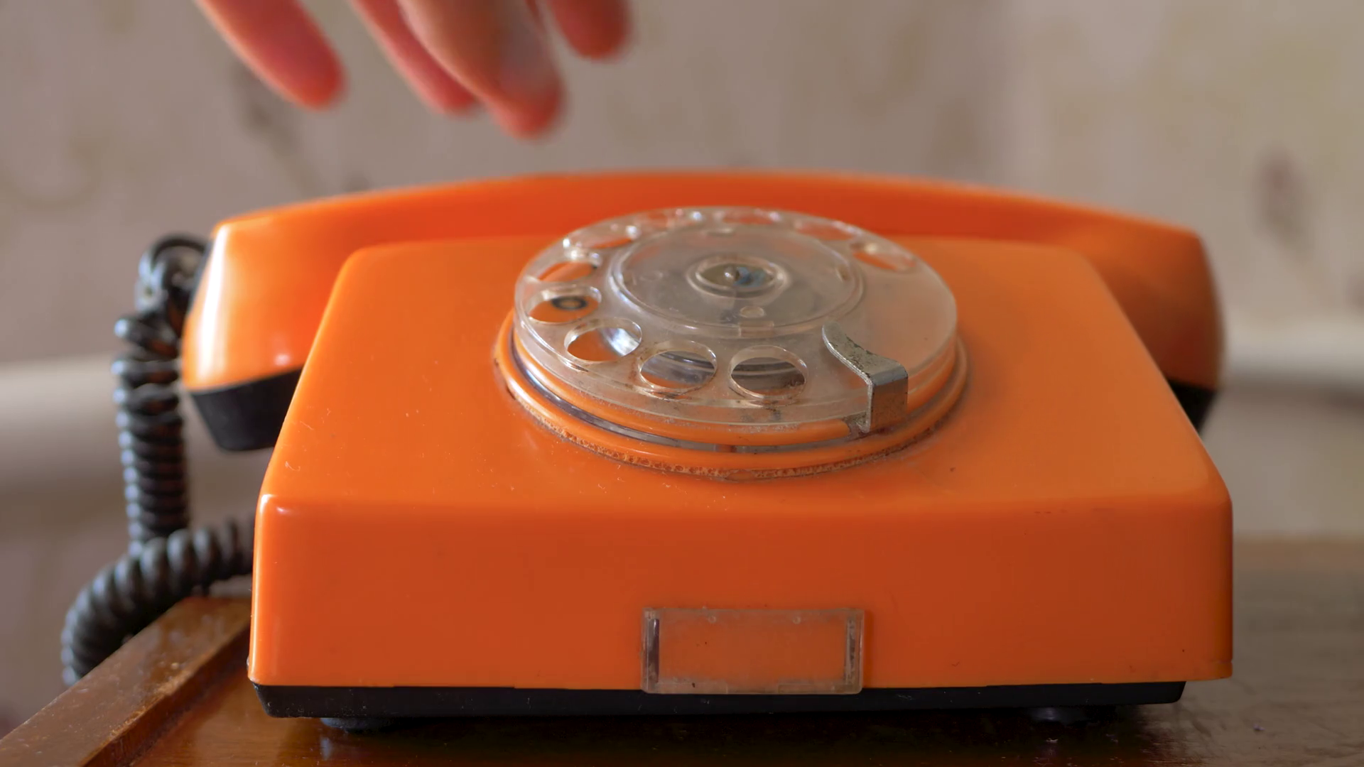 Close Up View Of Person Dialing Orange Stock Footage SBV-348817152 ...