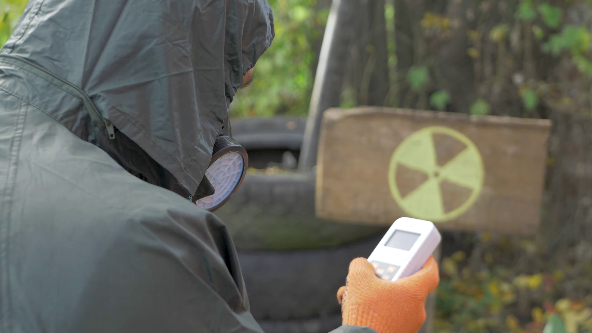 Unrecognized Man With Radiation Mask Geiger Stock Footage SBV-348817450 ...