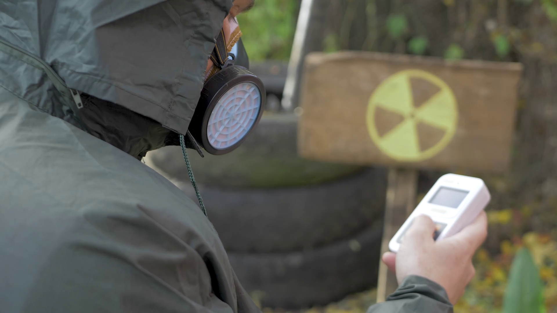 Use Radiation Geiger Counter Checks Level Of Stock Footage SBV ...