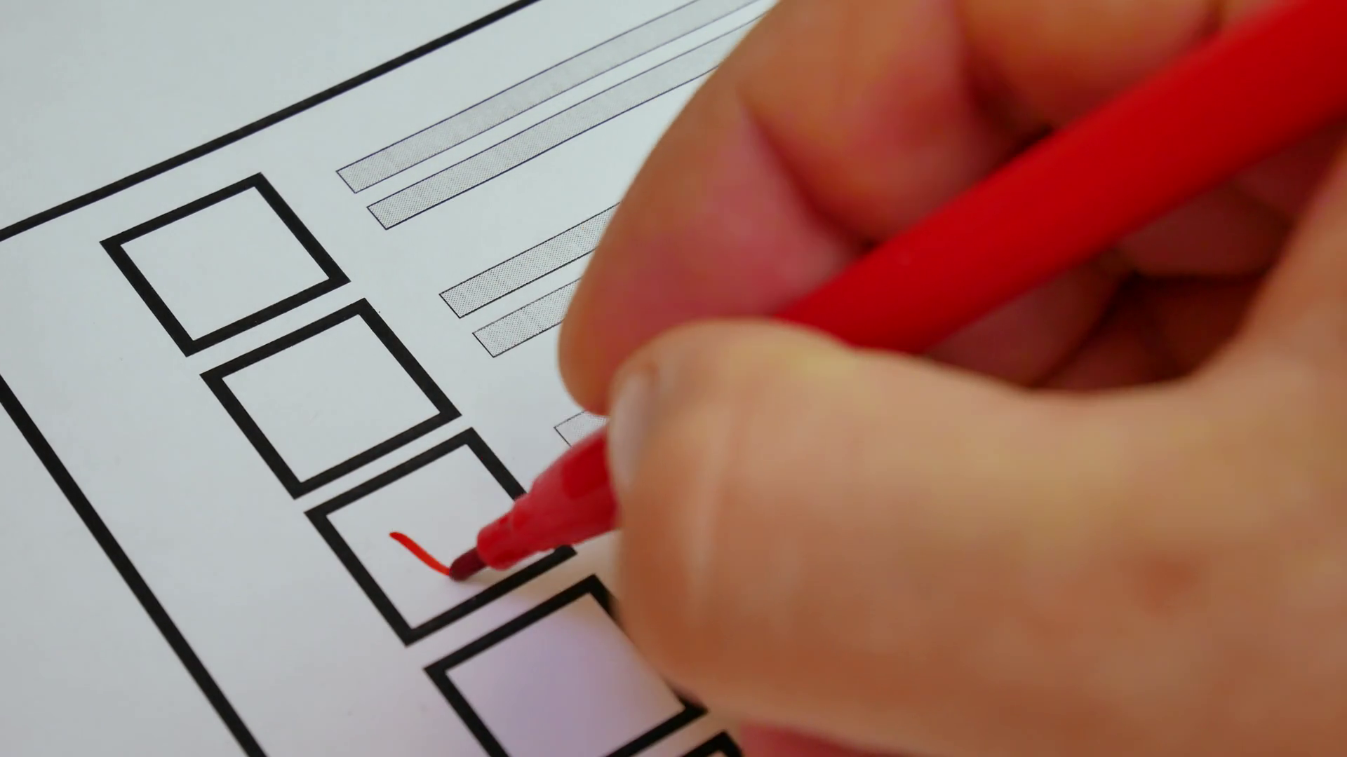 Hand voting in paper ballot by red pencil Stock Video Footage - Storyblocks