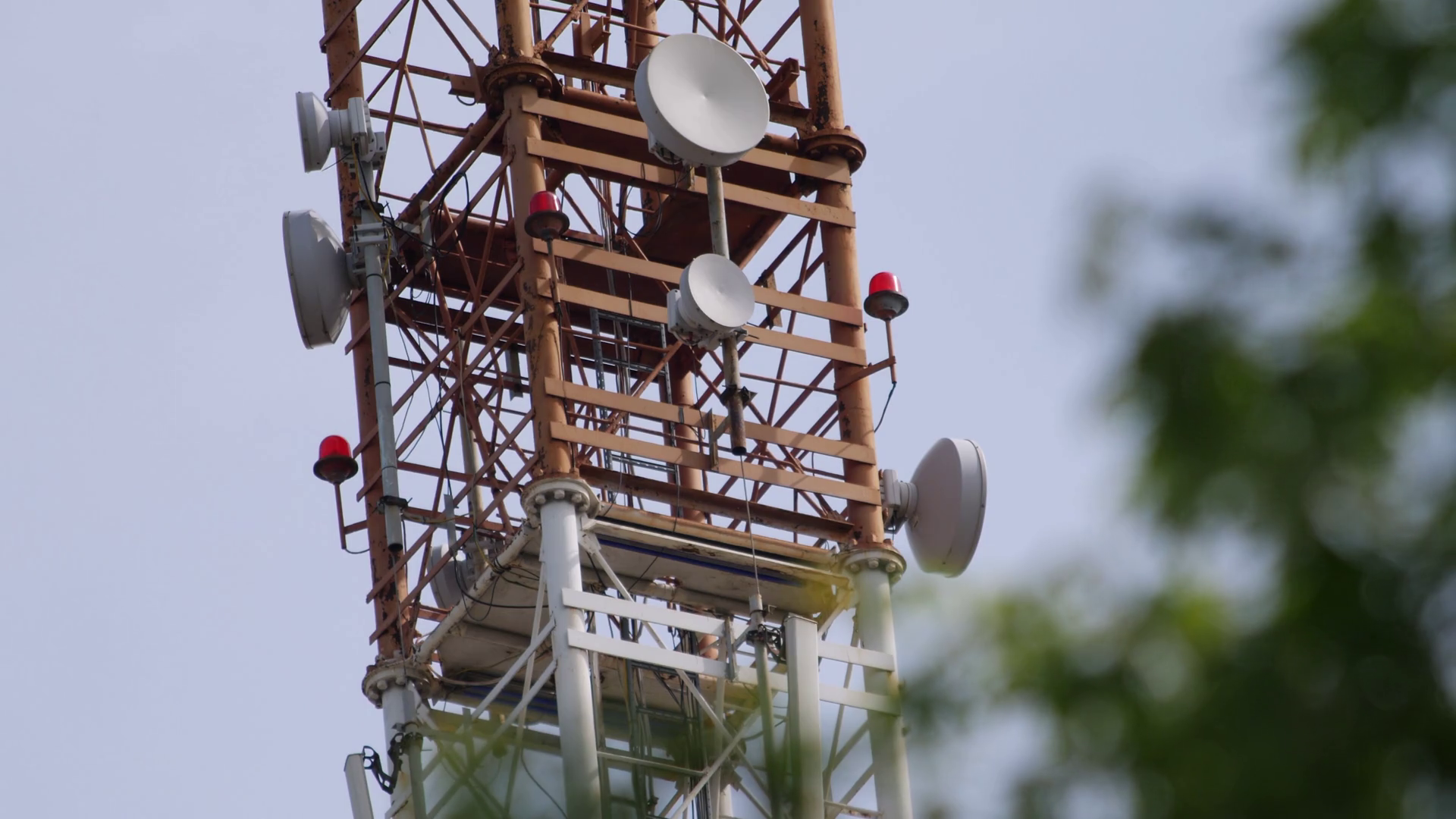 Telecommunication Tower With Microwave Link Stock Footage SBV-335009128 ...