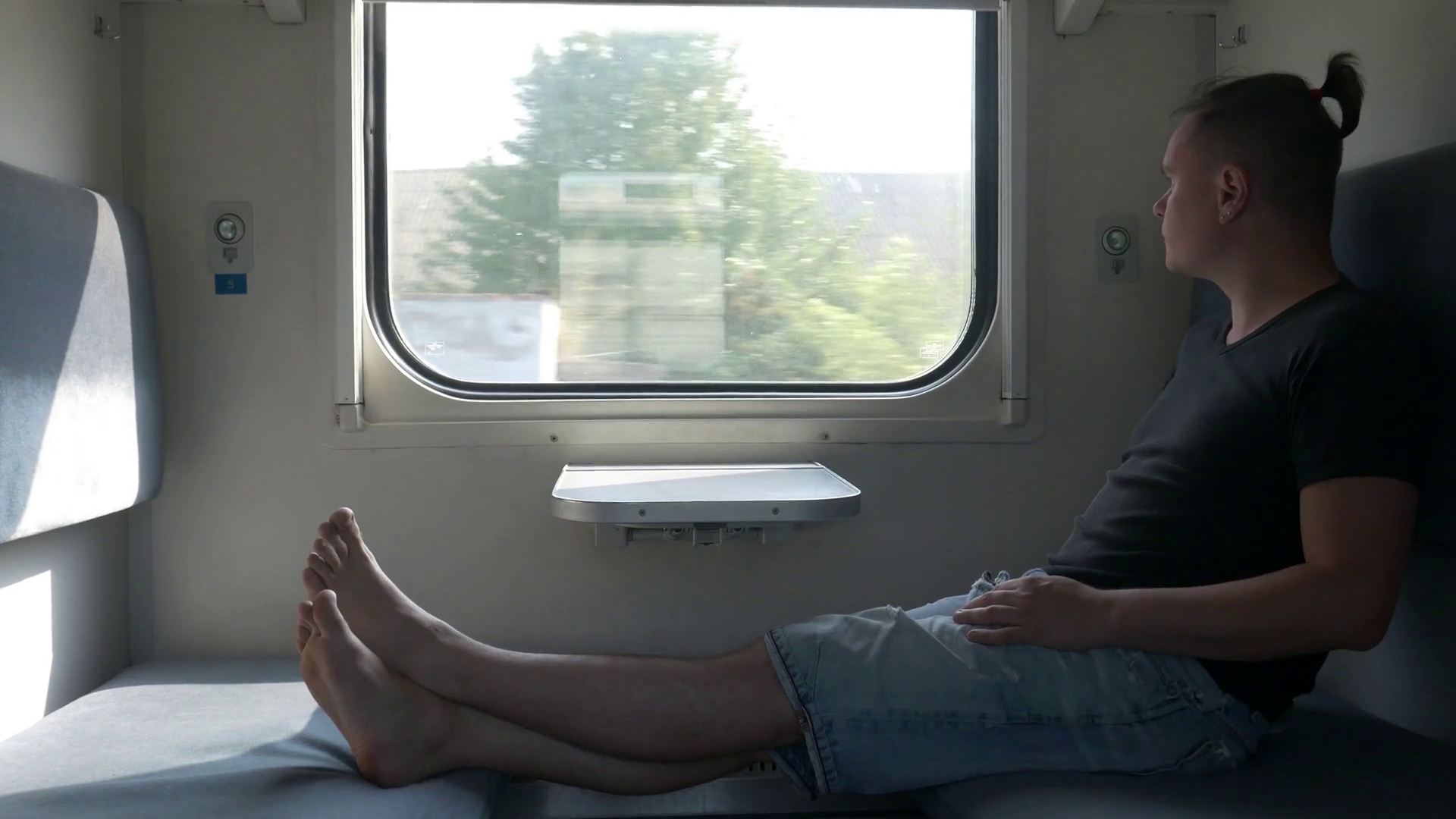 Traveler Male In Railroad Car Train Wagon Stock Footage SBV-337145526 ...