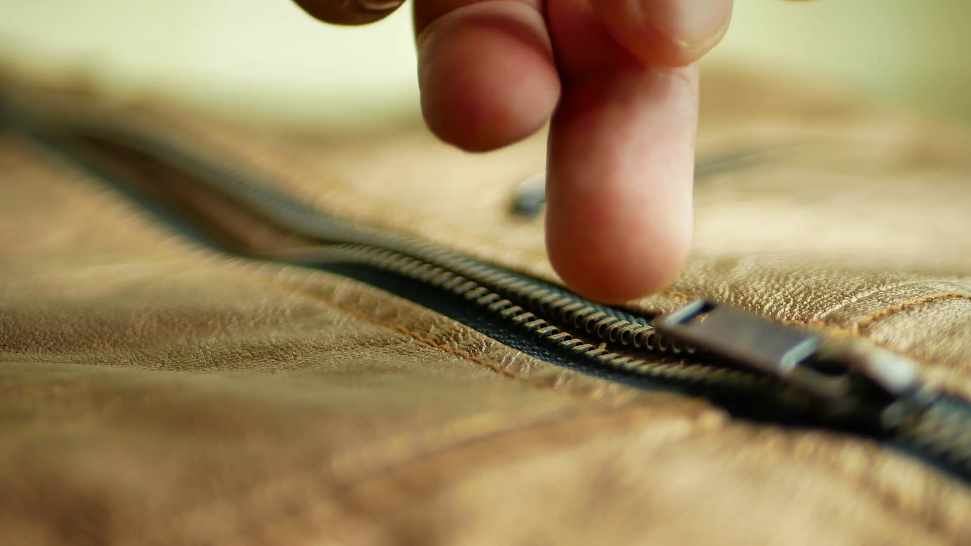 Unzipped Brown Golden Leather Jacket Stock Footage SBV-328932400 ...