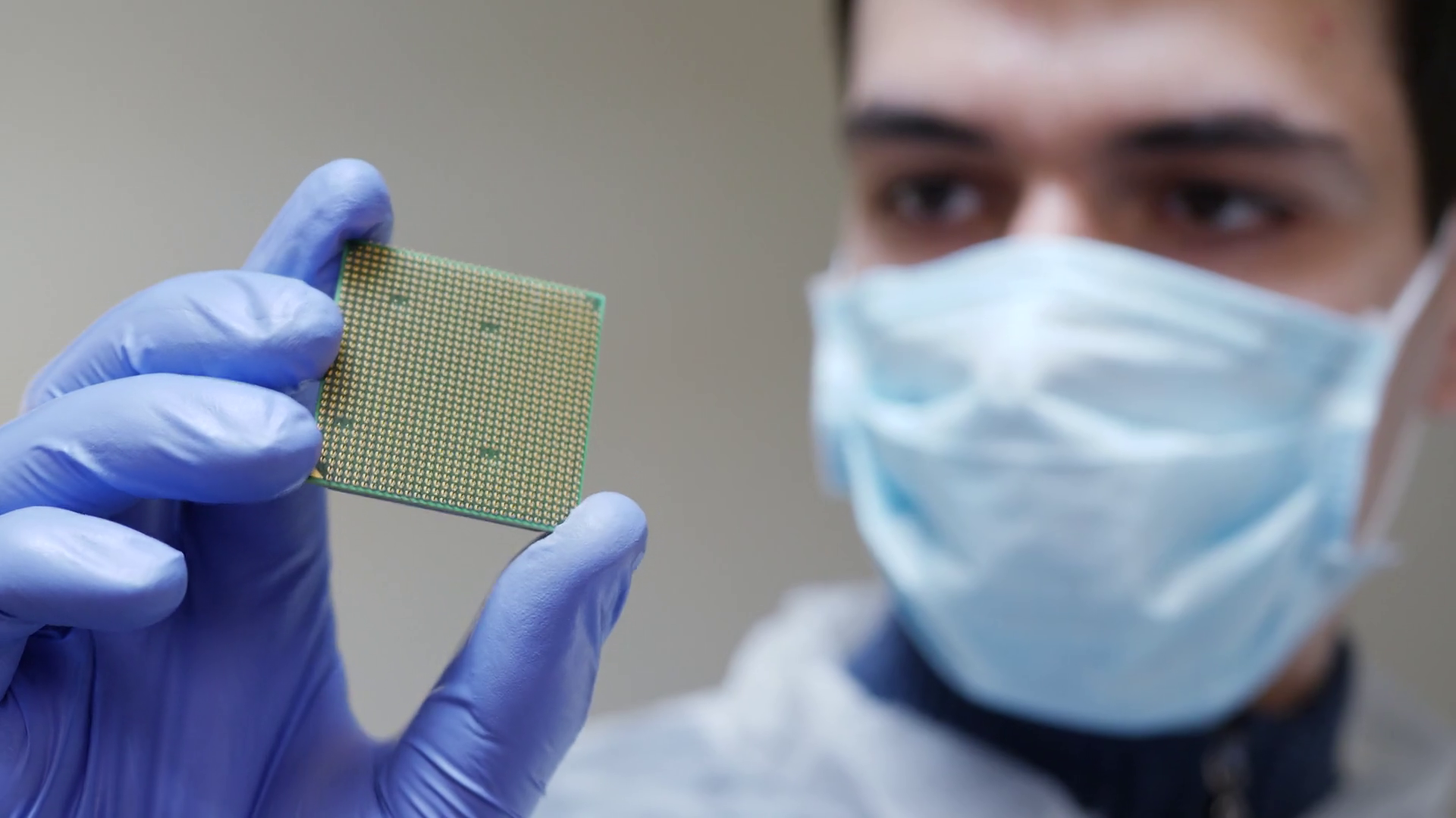 Young Engineer Holds Cpu Processor In Stock Footage SBV-337980229 ...