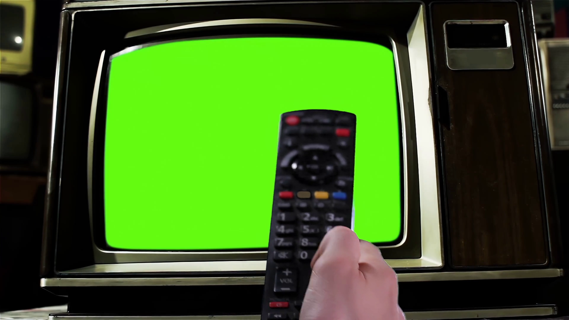 Remote Control Turning On Off Old 1980s Tv Stock Footage SBV-351896720 ...