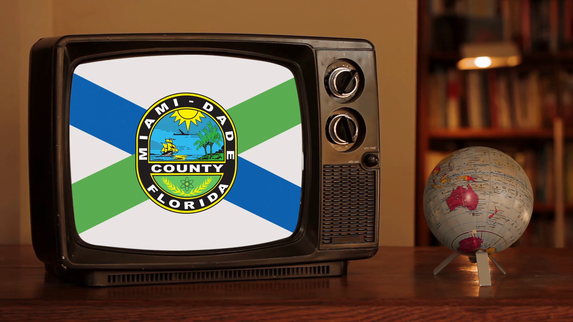 Flag Of Miami-dade County Appears On Old Tv Stock Footage SBV-351937950 ...