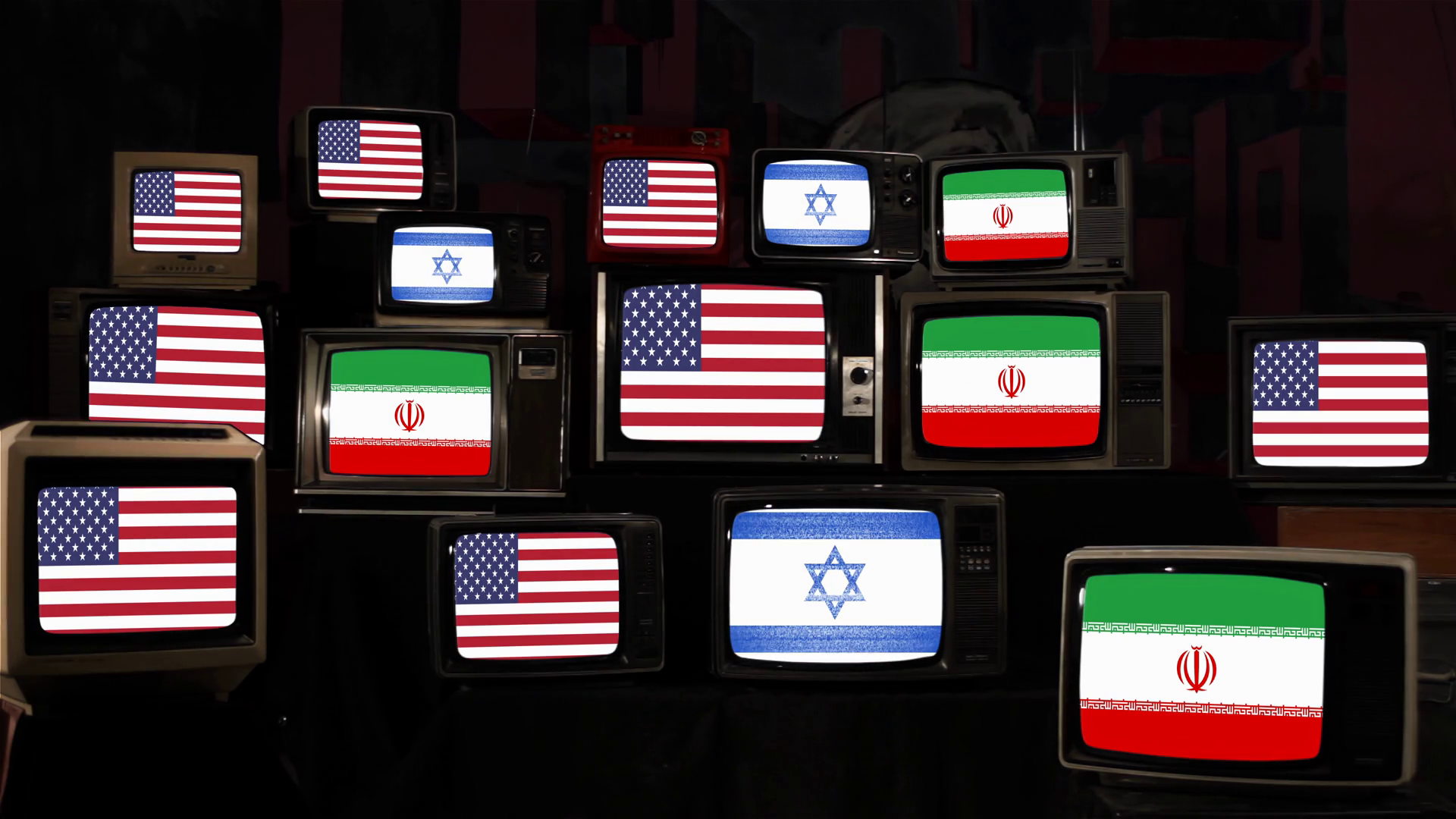 Flags Of Iran United States Israel On Stock Footage SBV-352358849 ...