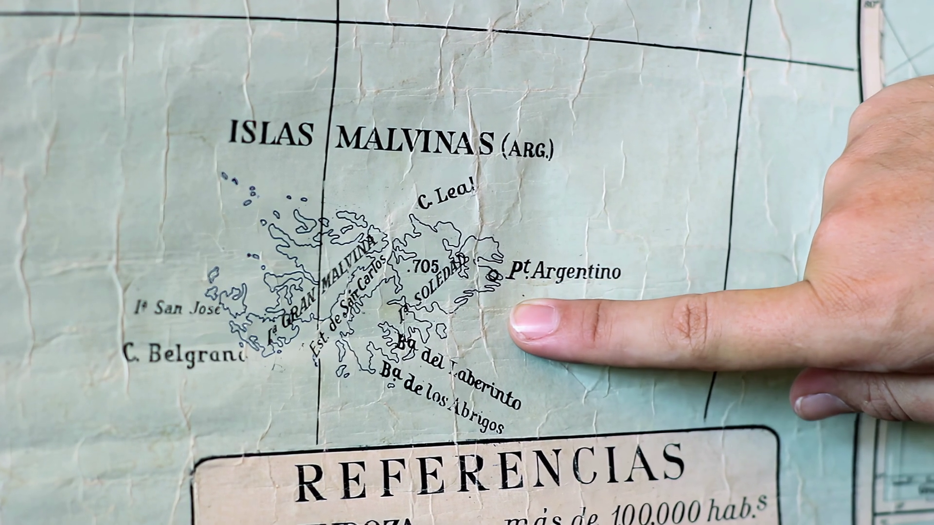 Finger Pointing To Falkland Islands Map Stock Footage SBV-352730816 ...