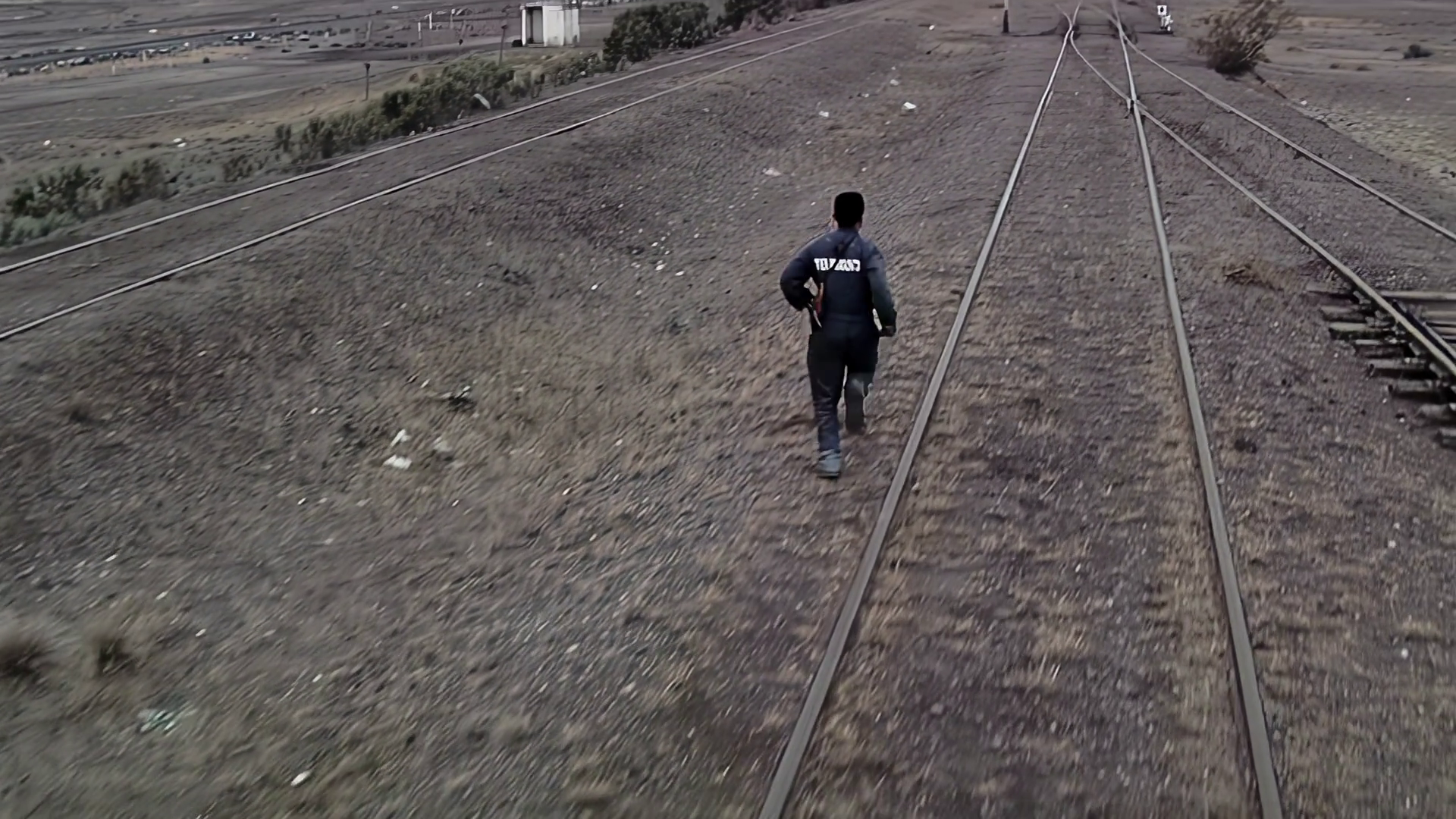 Railway Worker Running Toward Track Switch Stock Footage SBV-353013874 ...