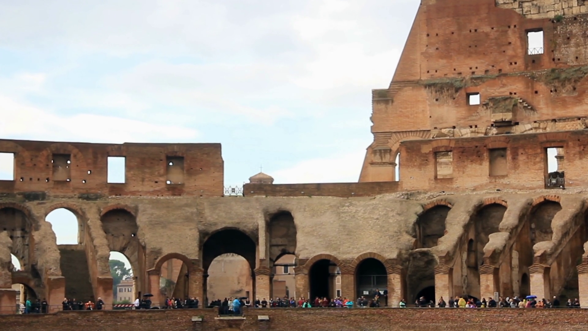 Visitors Exploring Ancient Roman Colosseum Stock Footage SBV-351839579 ...