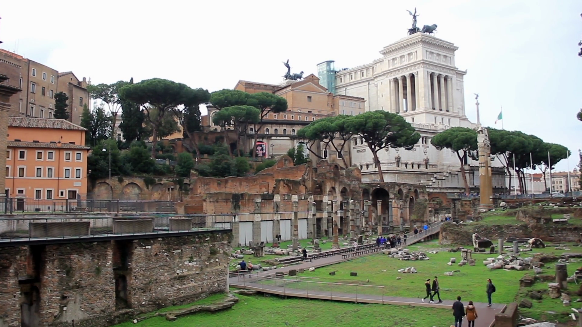 People Walking Through Roman Forum Pathways Stock Footage SBV-352032943 ...