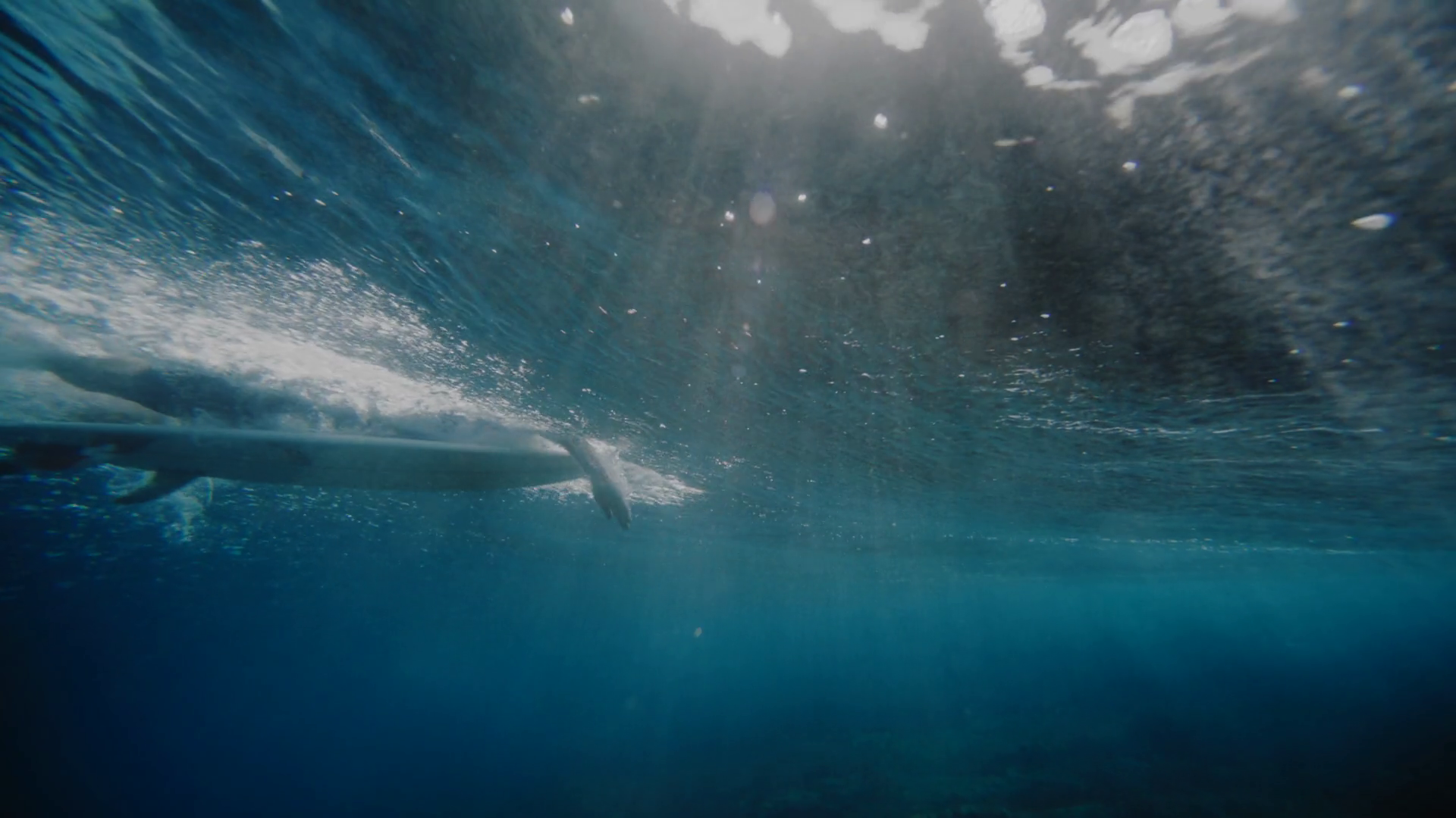 Underwater Angle Follows Shortboard Surfer Stock Footage SBV-351703032 ...