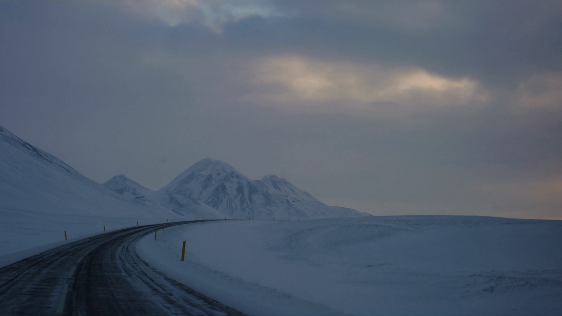 Snow Covered Arctic Road Winding Through Stock Footage SBV-351844564 ...