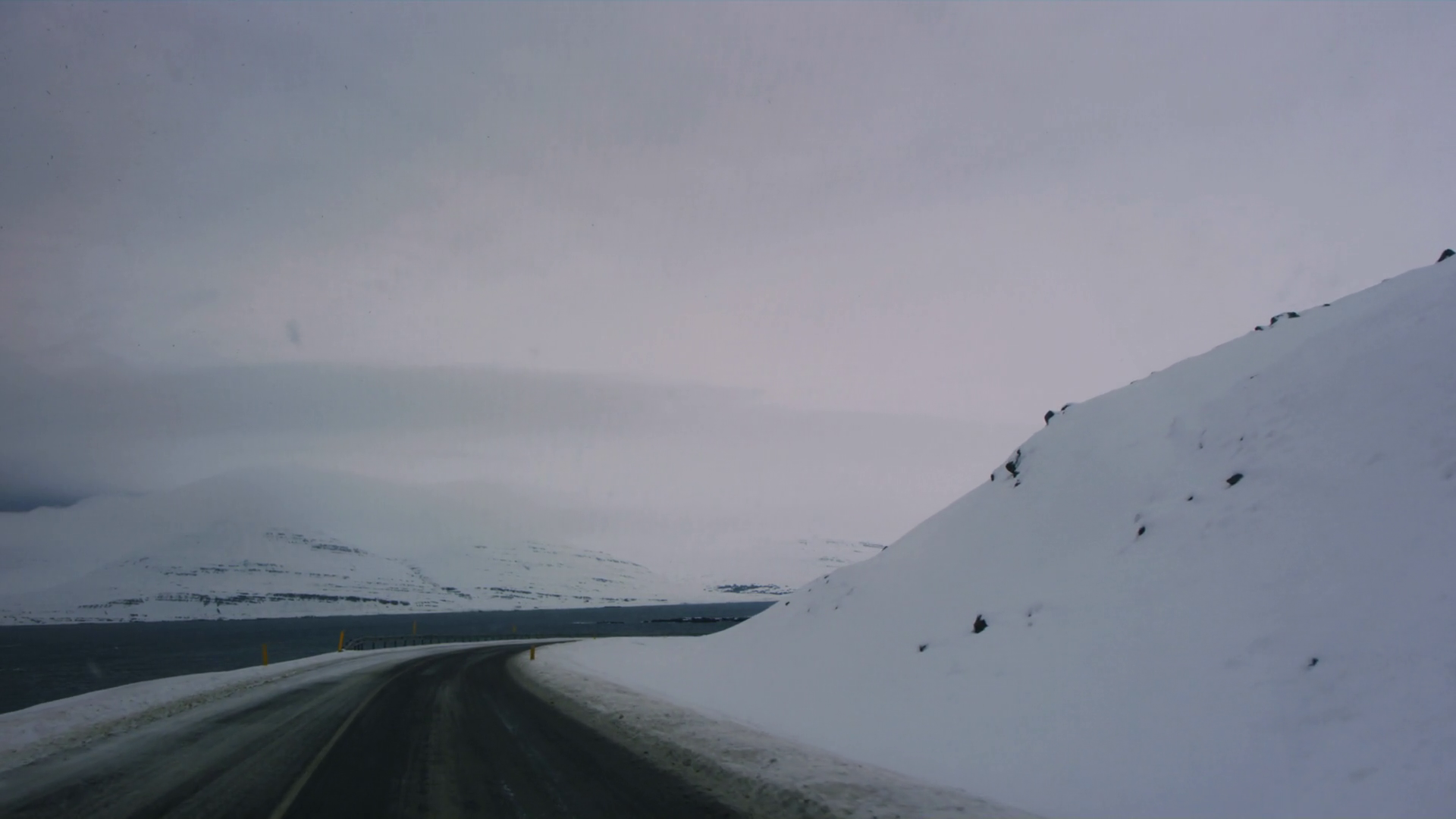 Scenic Arctic Road Through Iceland's Snowy Stock Footage SBV-351870388 ...