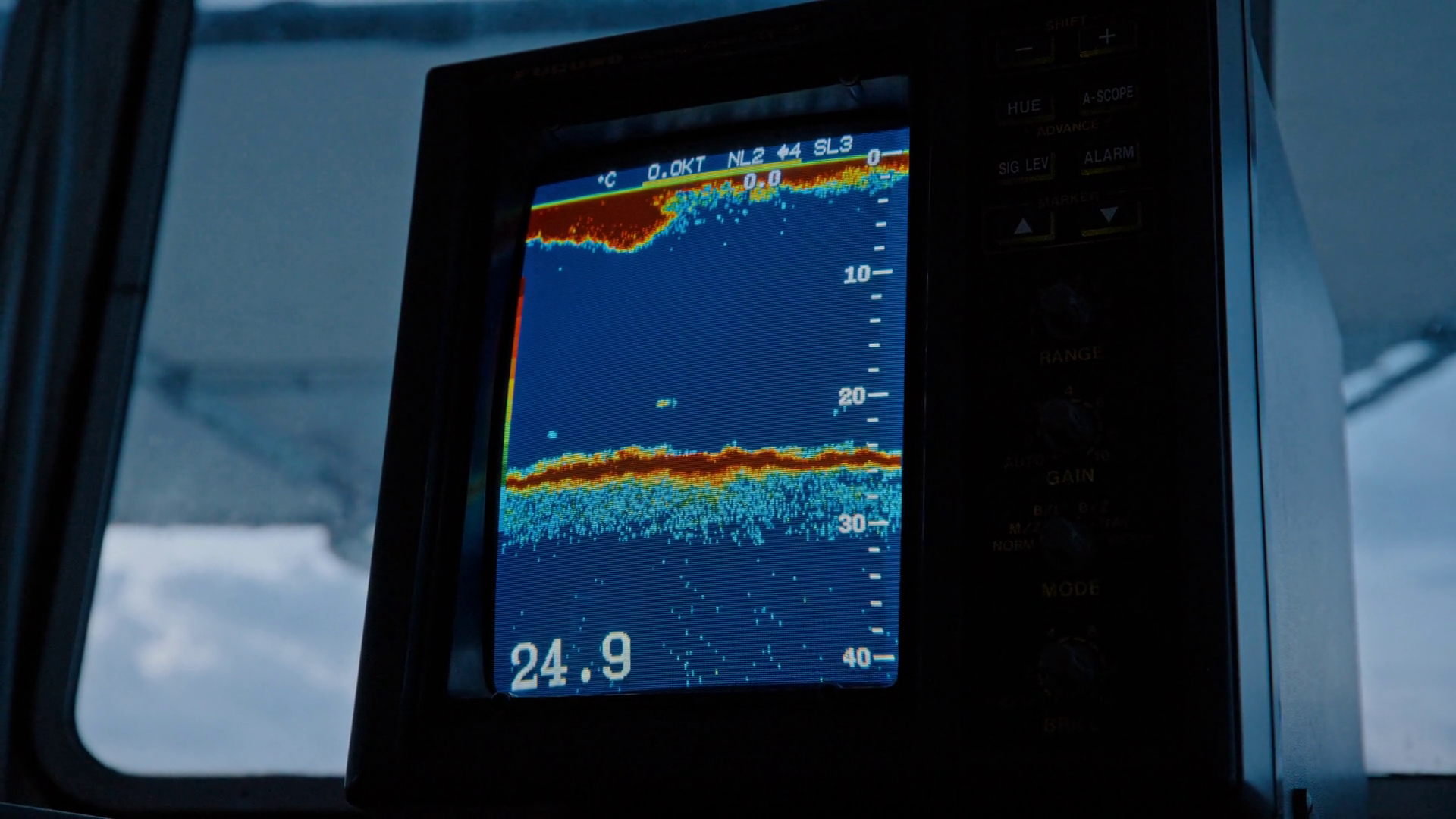 Marine Display Screen Showing Sonar In Blue Stock Footage SBV-352022105 ...