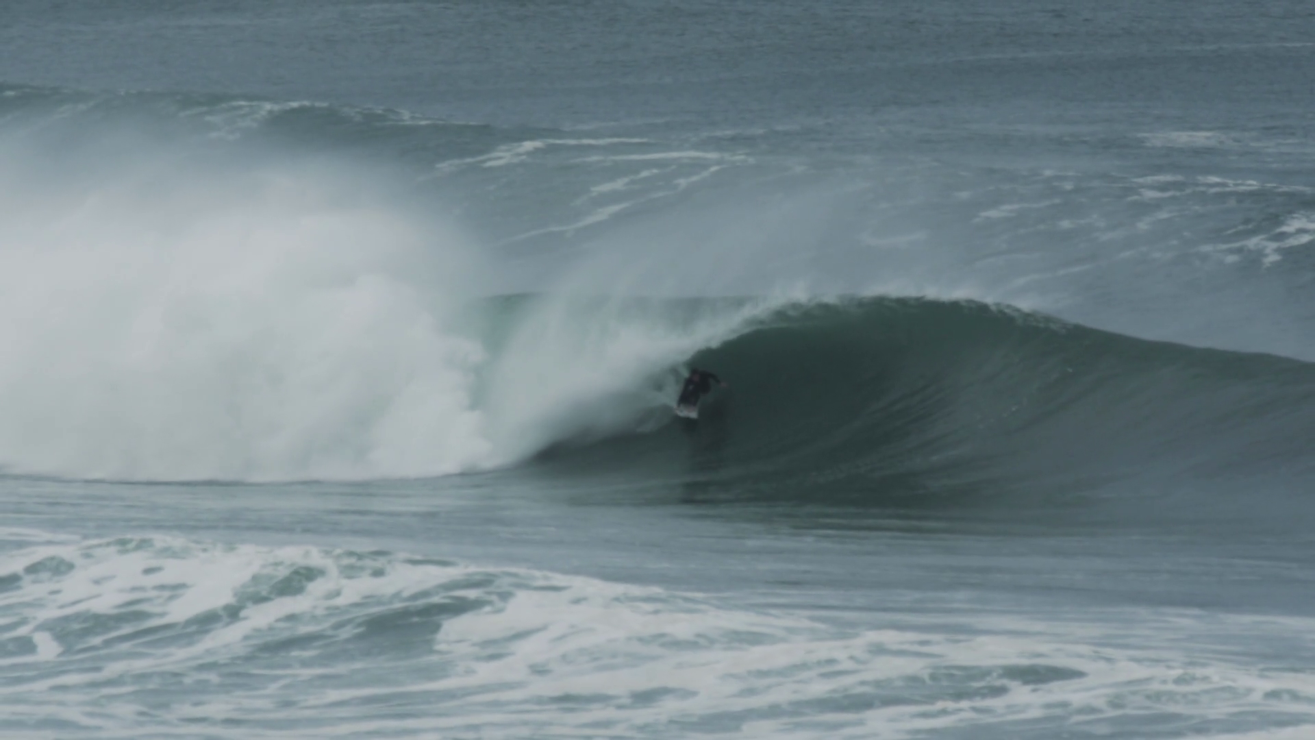 Tube Wave Opens Wide With Surfer Emerging Stock Footage SBV-352273460 ...