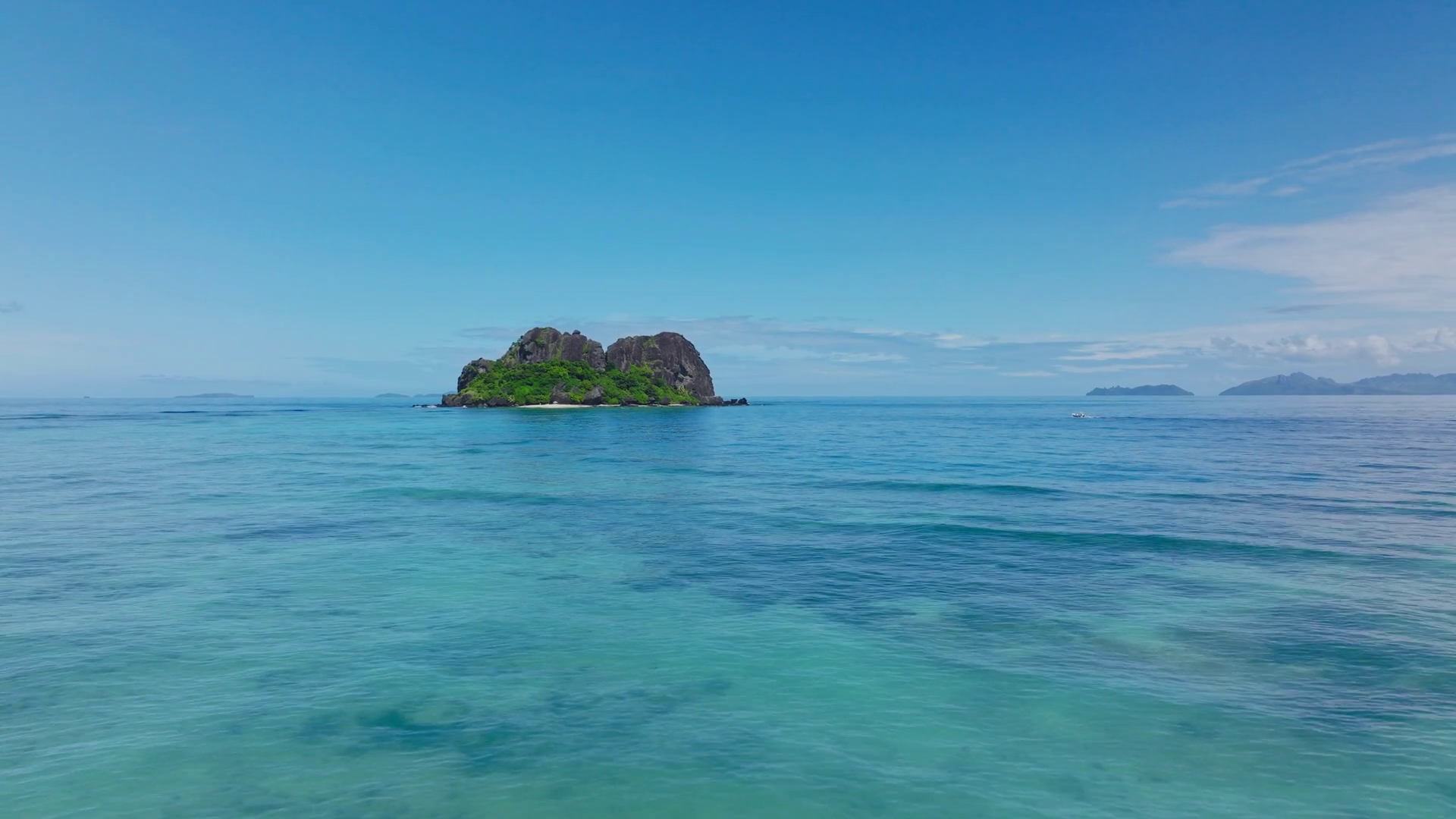 Tiny Island Above Shallow Water In Vast Open Stock Footage SBV ...