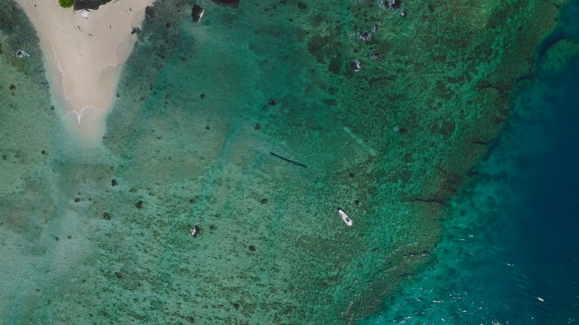 Overhead Drone Of Shallow Reef With Waves Stock Footage SBV-352594521 ...